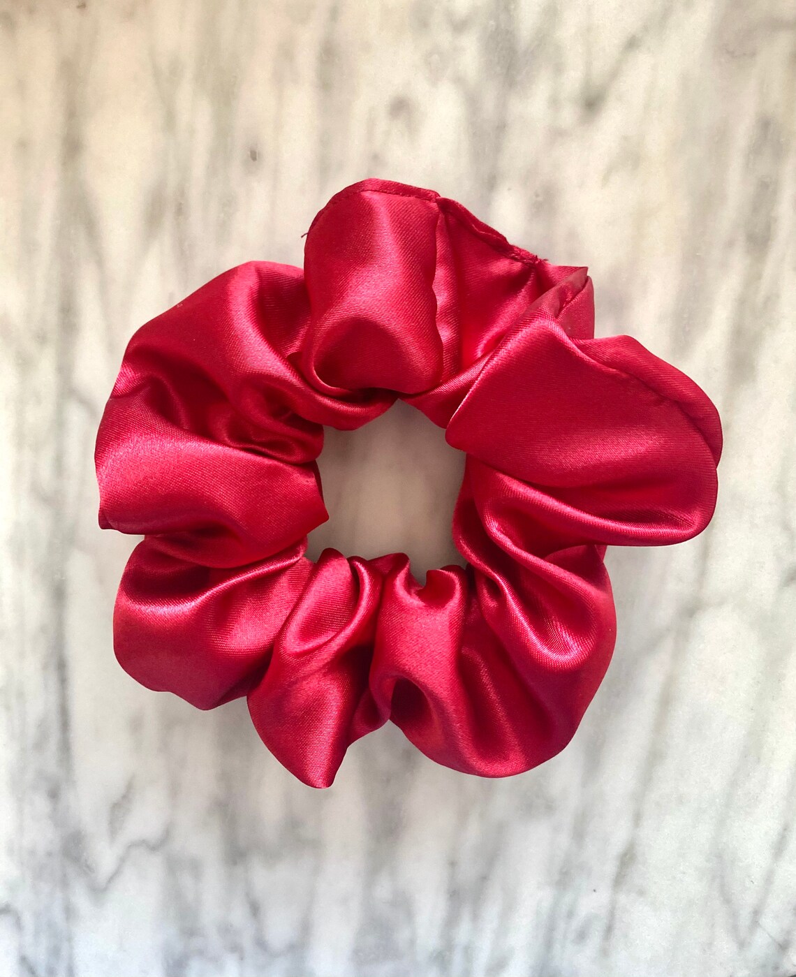 Festive RED SATIN SCRUNCHIE - 2 Sizes (free Uk Delivery When Purchasing ...