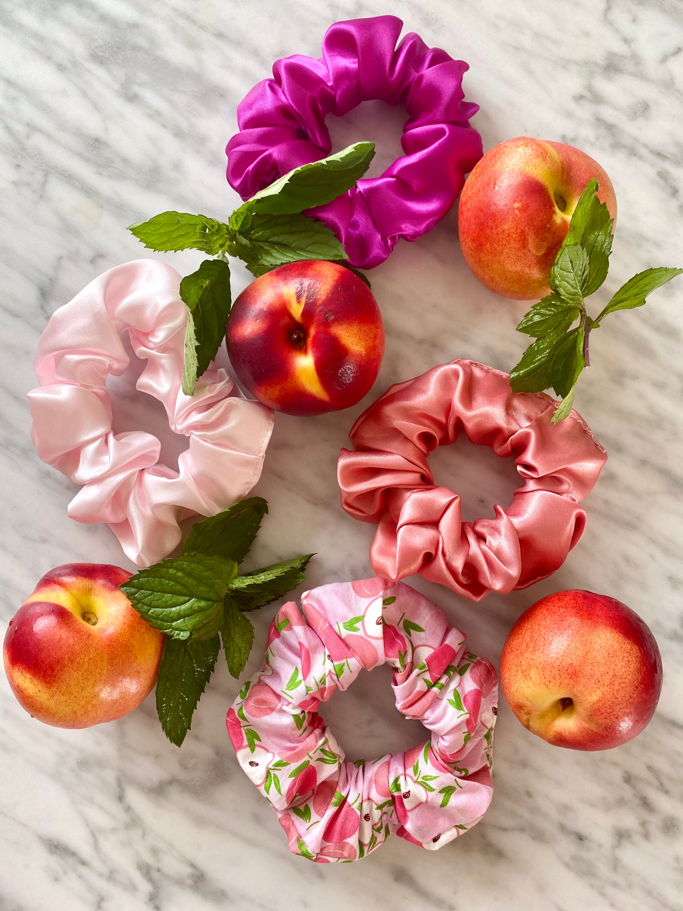 PEACH Fruit Print SCRUNCHIE Fun Funky Cute scrunchies | Etsy