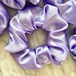 LILAC Purple SATIN SCRUNCHIE - 2 Sizes - Lavender/baby Purple (free Uk ...