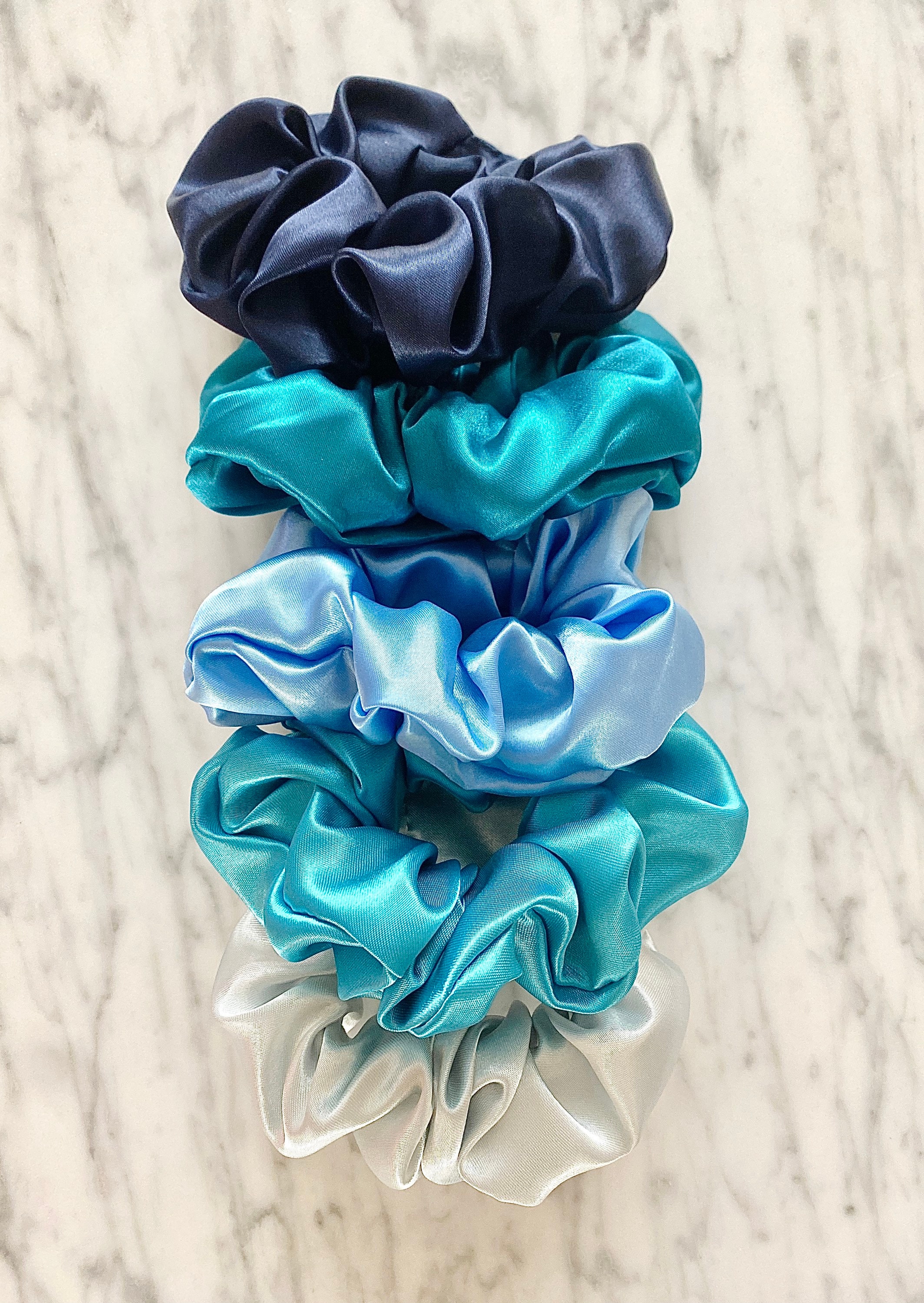 Sky BLUE SATIN SCRUNCHIE / Baby Blue 2 Size Options free Uk | Etsy