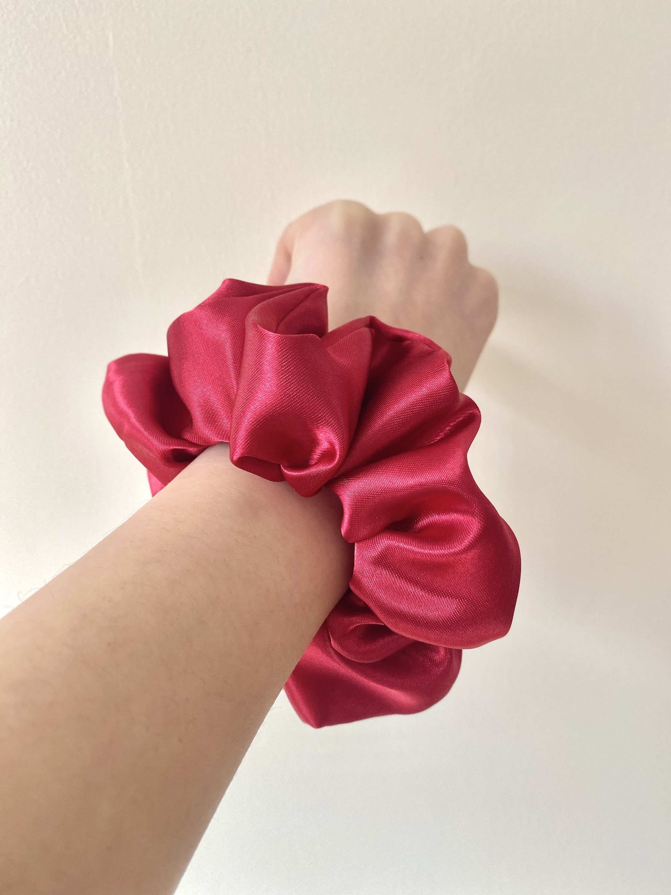 Festive RED SATIN SCRUNCHIE 2 Sizes free Uk Delivery When | Etsy UK