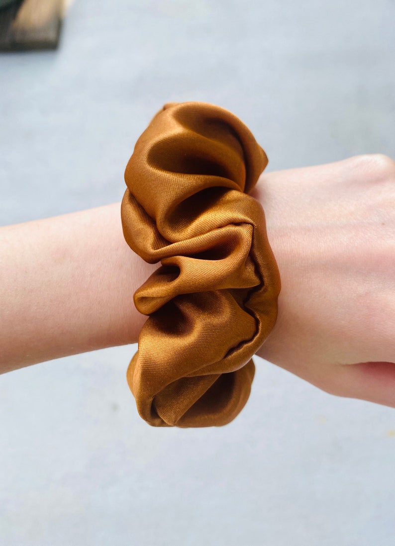 BROWN Copper SATIN SCRUNCHIE 2 Sizes free Uk Delivery When - Etsy