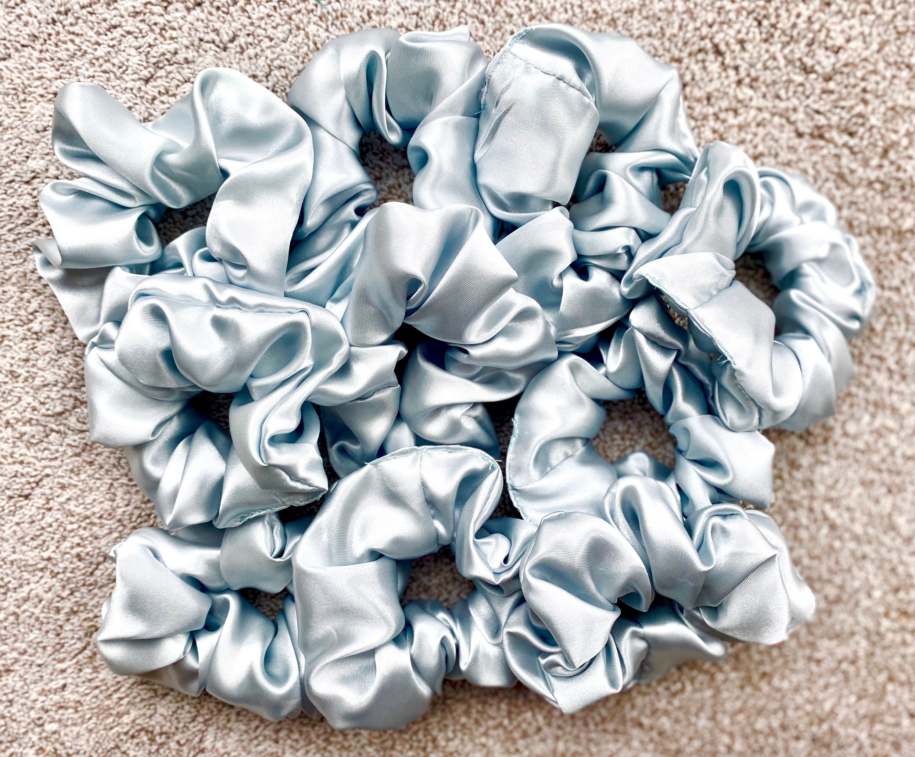 Light Blue SILVER SATIN SCRUNCHIE 2 Sizes free Uk Delivery - Etsy UK