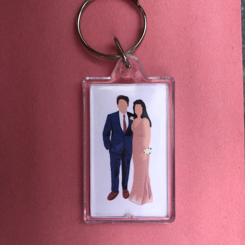 Custom Key Chain Illustrated Cartoon Keychain - Etsy