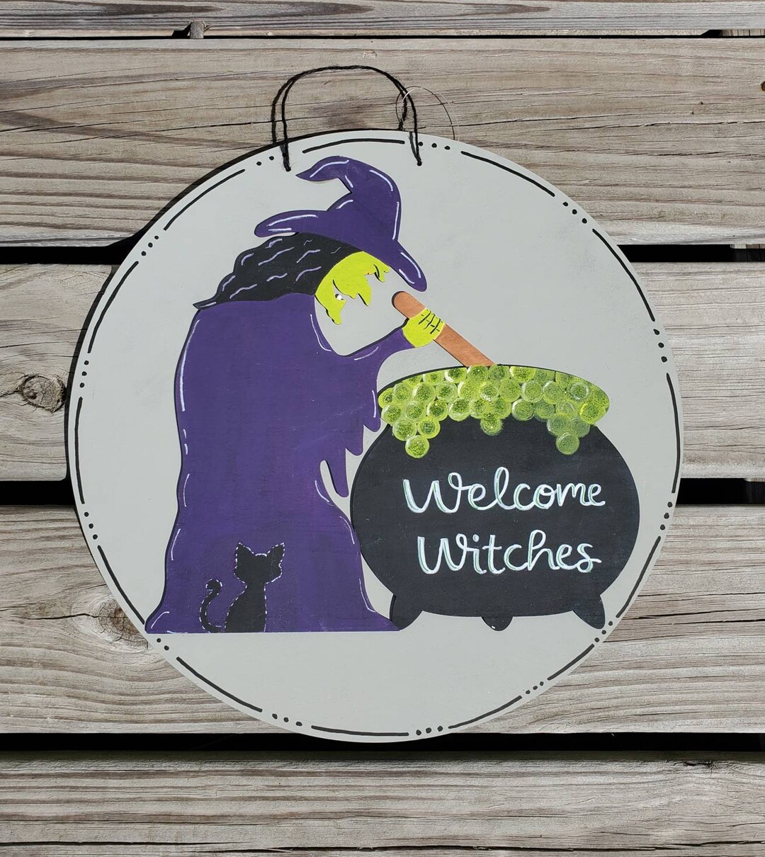 Halloween Door Hanger, Witch Door Sign, Welcome Witches Sign, Fall Door ...