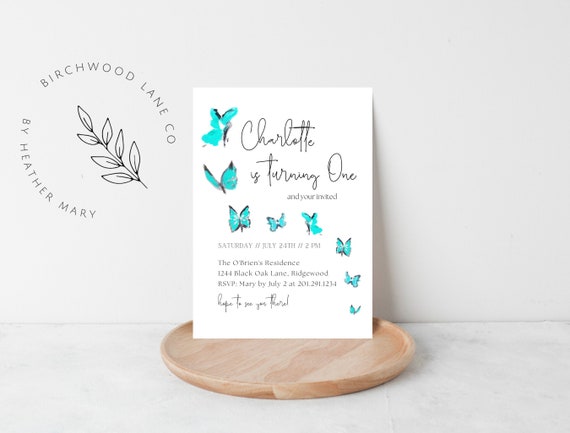 BUTTERFLY Invitation Template Butterfly Invitation Birthday - Etsy