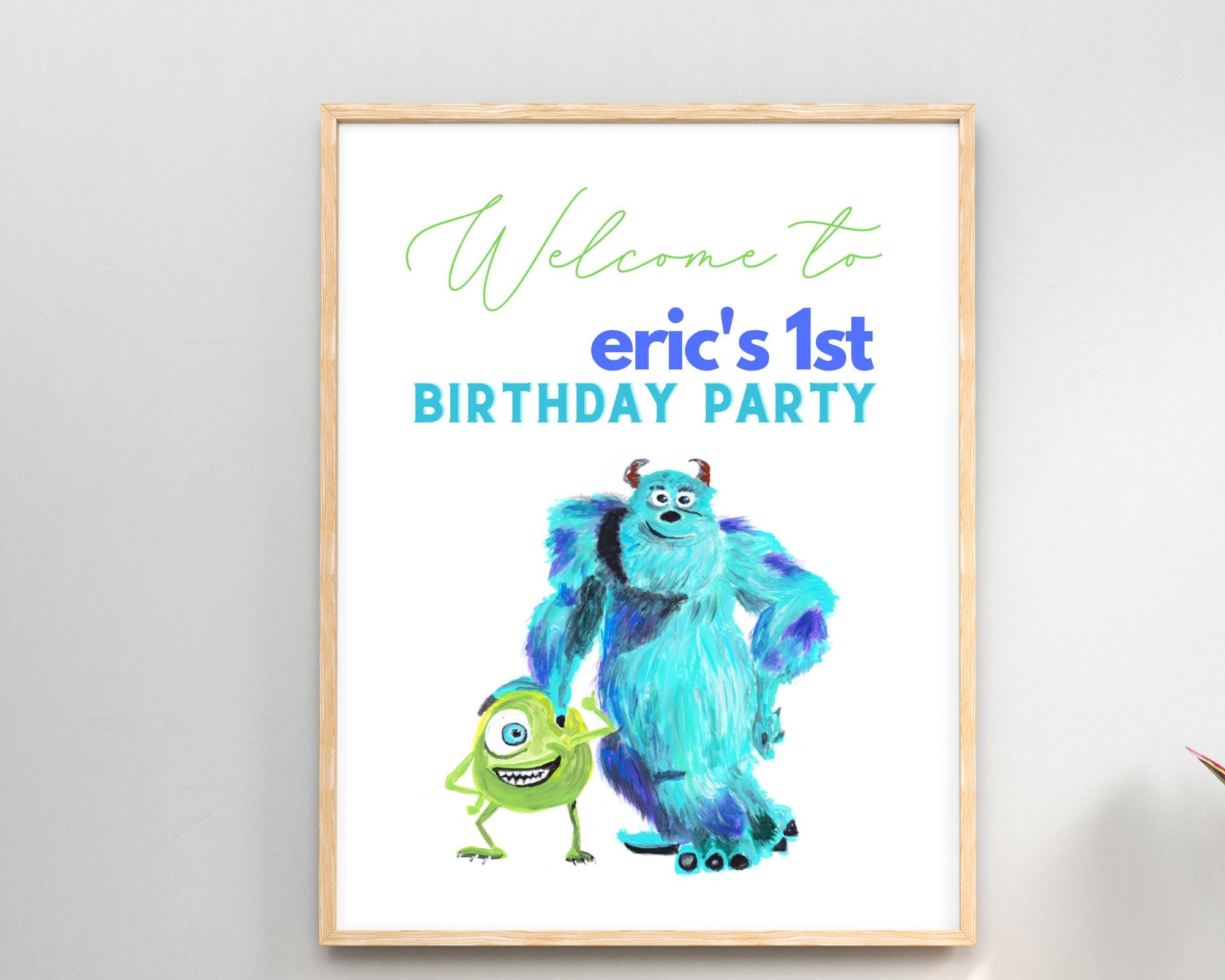 Monsters Inc. Birthday Welcome Sign, Editable Party Poster (digital ...