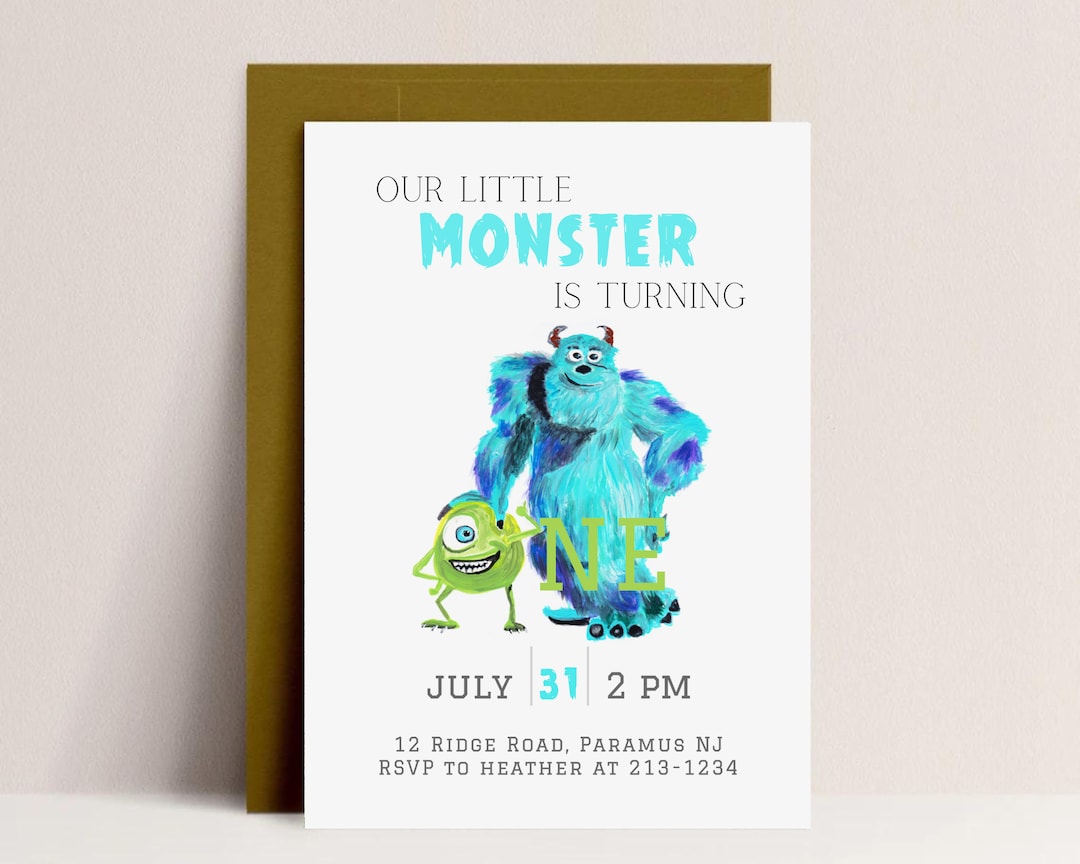 Monsters Inc Birthday Party Invitation, Monster Party Invitation, Scare ...