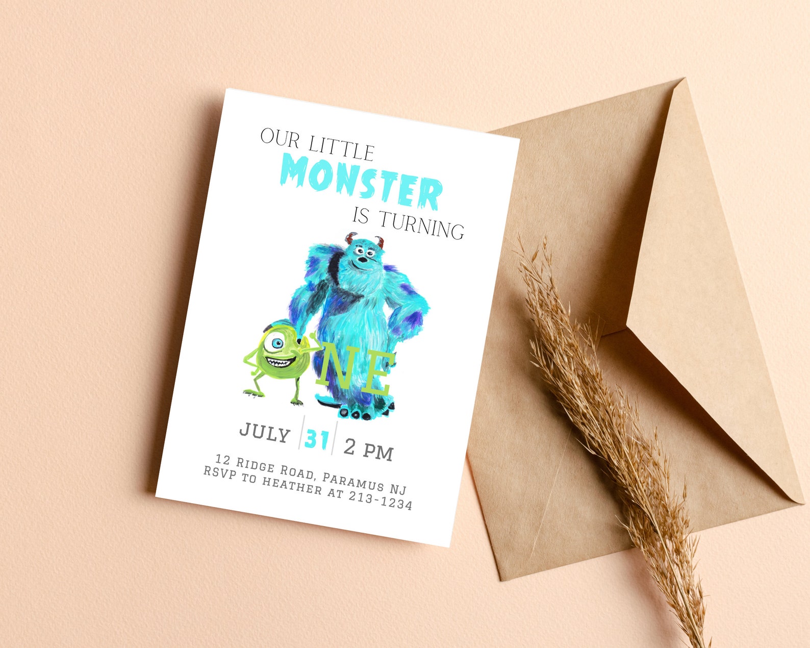 Monsters Inc Birthday Party Invitation, Monster Party Invitation, Scare ...