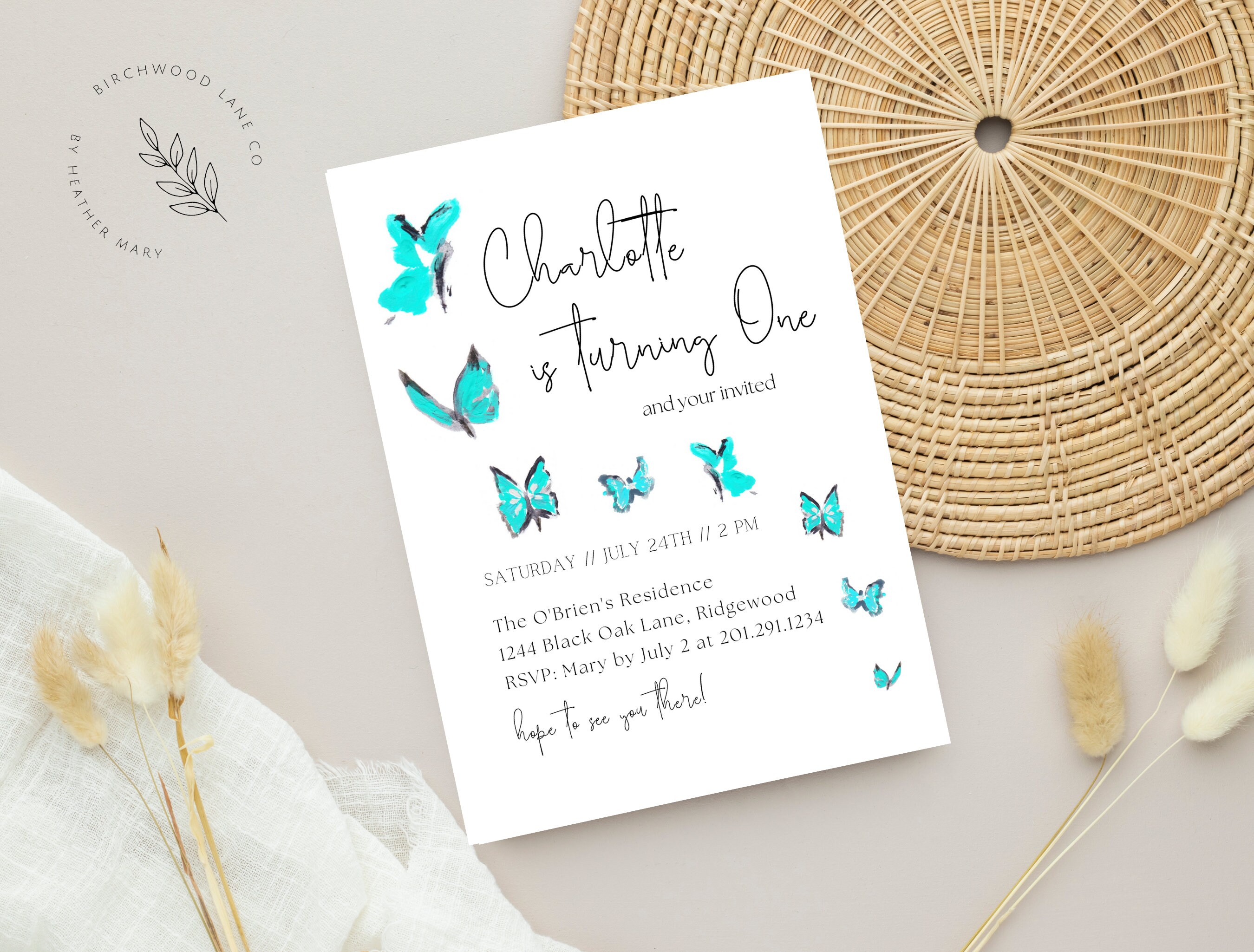BUTTERFLY Invitation Template, Butterfly Invitation Birthday, Butterfly ...
