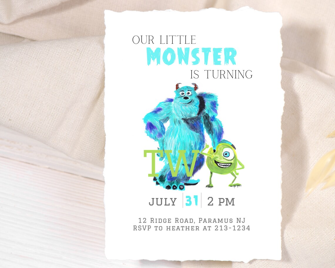 Monsters Inc Birthday Party Invitation, Monster Party Invitation, Scare ...