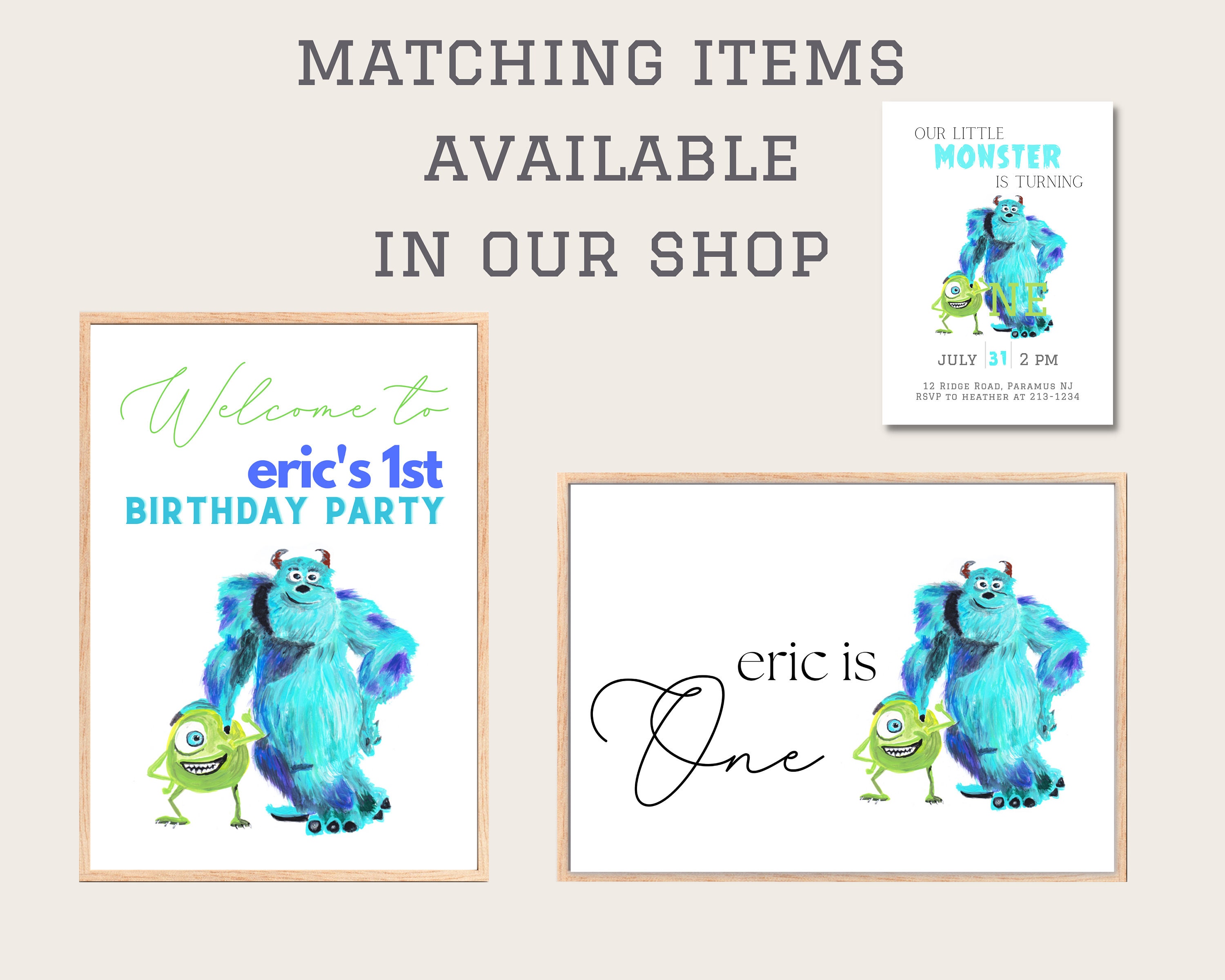 Monsters Inc Birthday Party Invitation, Monster Party Invitation, Scare ...