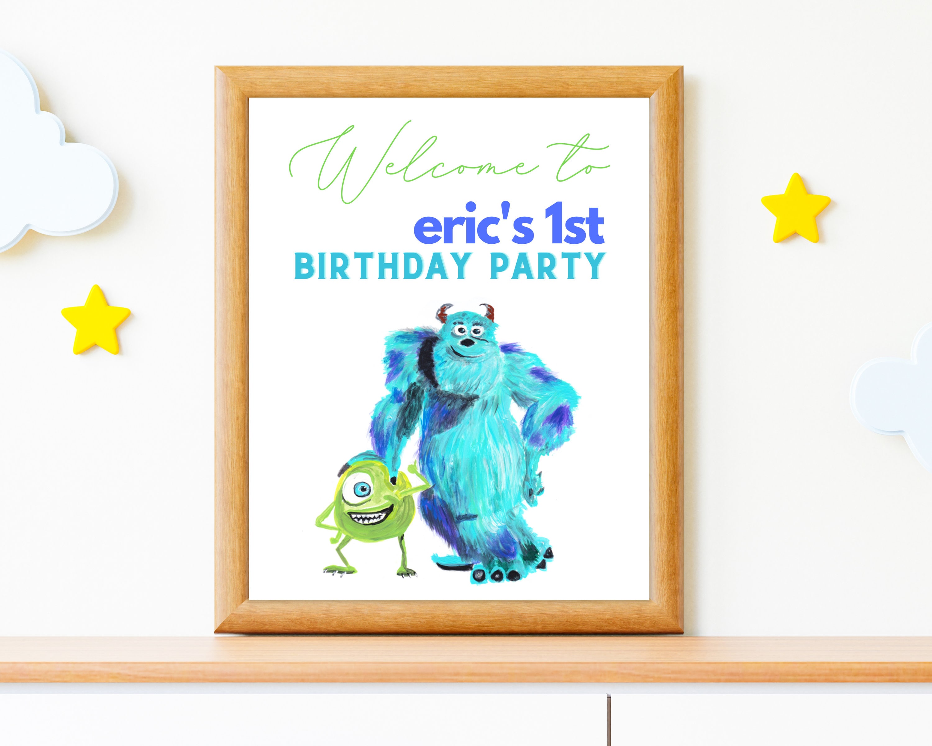 Monsters Inc Birthday Party Welcome Sign, Baby Birthday Party Sign ...