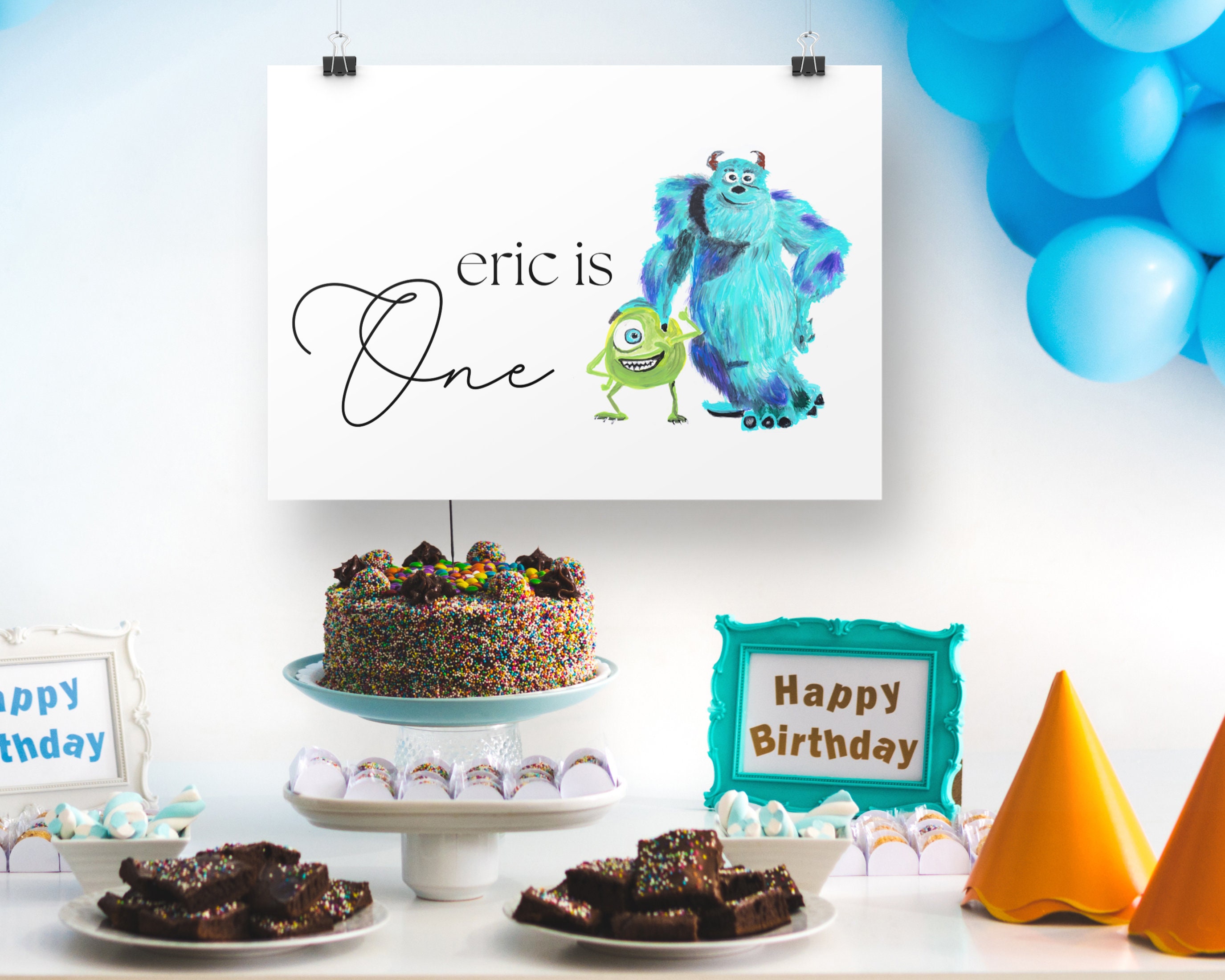 Monsters Inc Birthday Sign, Monster Birthday Sign, Monsters Inc Party ...