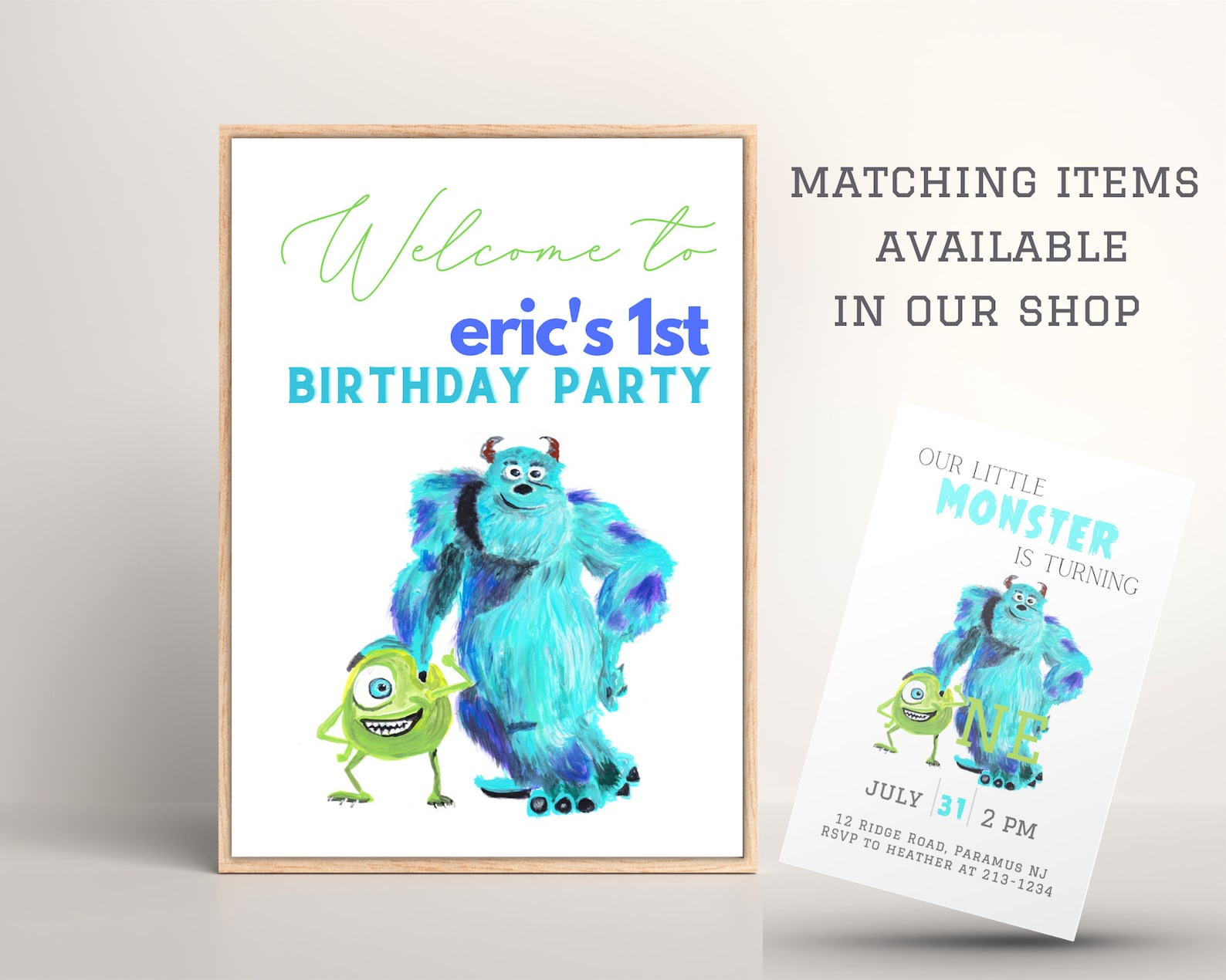 Monsters Inc Birthday Party Invitation, Monster Party Invitation, Scare ...
