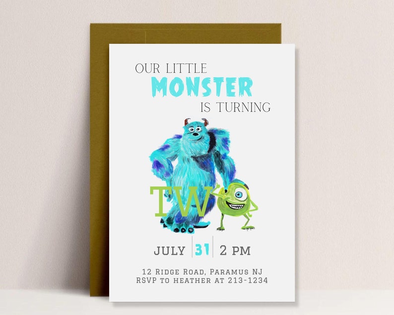 Monsters Inc Birthday Party Invitation, Monster Party Invitation, Scare ...