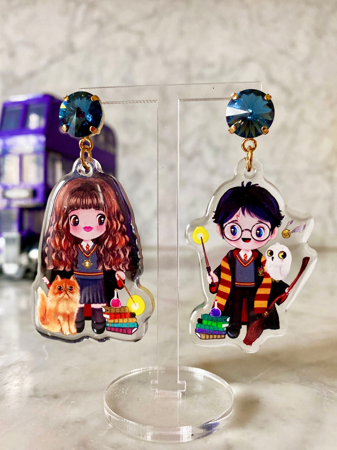 Harry Potter and Hermione Granger Earrings, Swarovski and Acrylic - Etsy