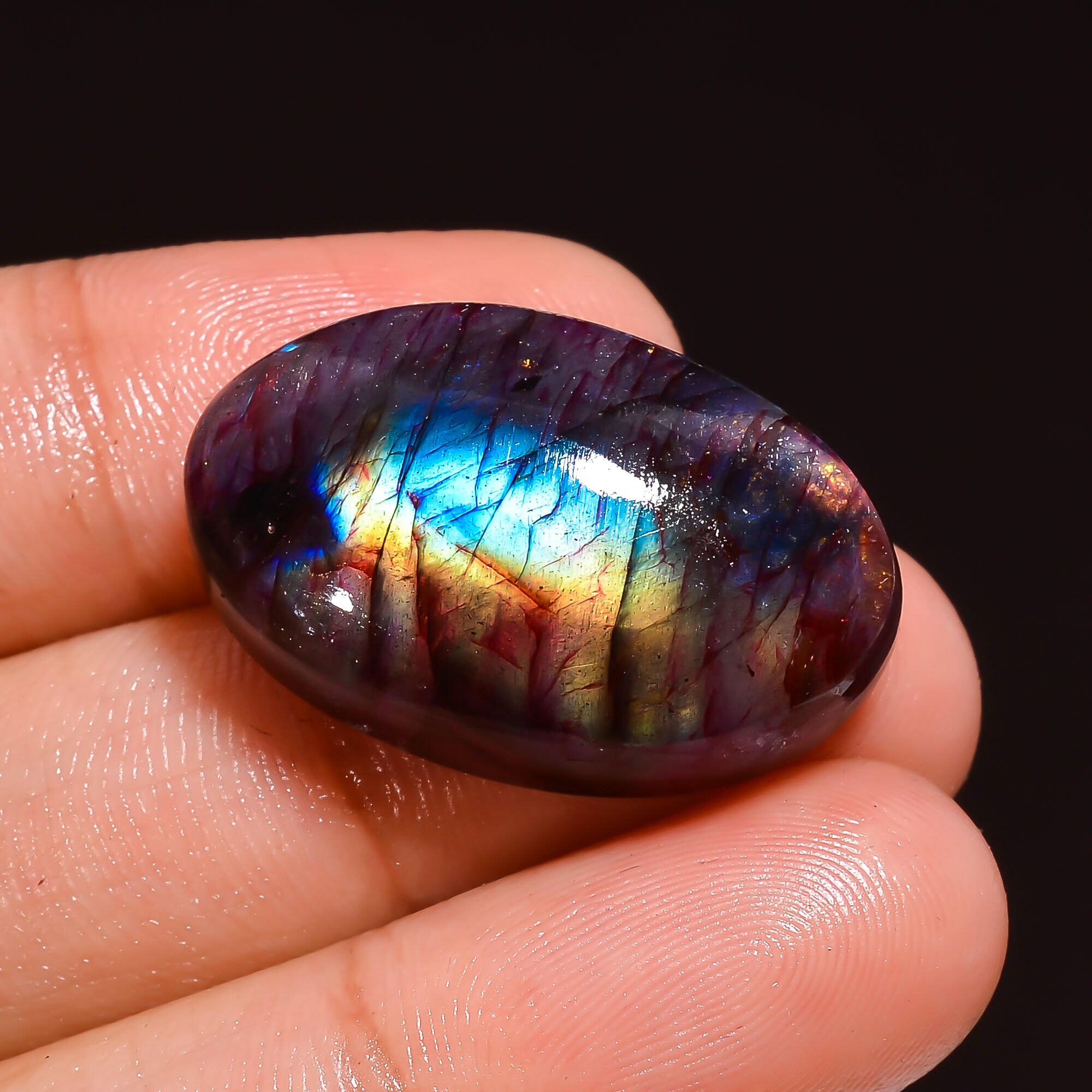 Pink Labradorite Cabochon Natural Pink Labradorite Oval - Etsy