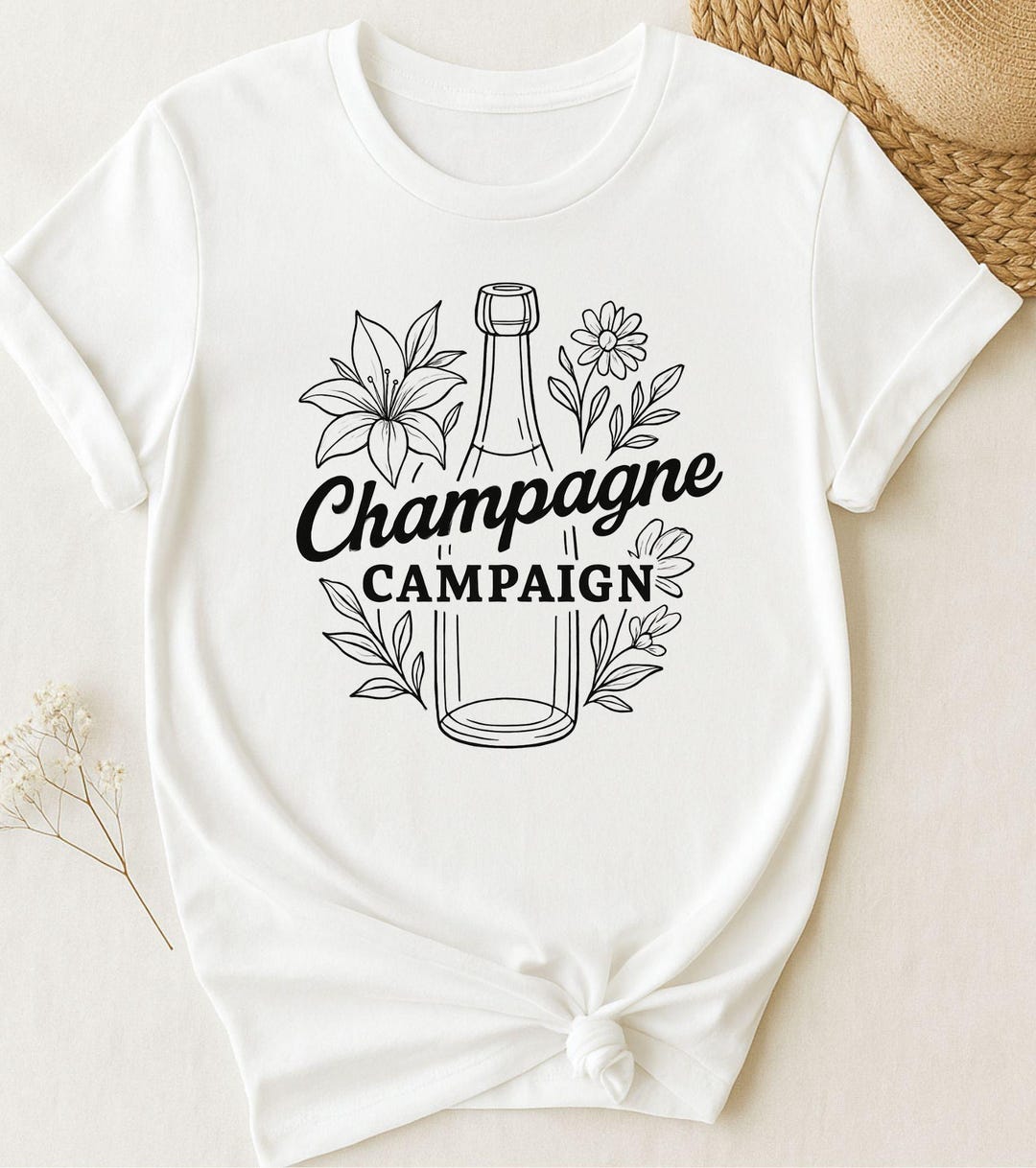 Champagne Campaign SVG File | Fancy Retro Party Design for Shirts, Mugs ...
