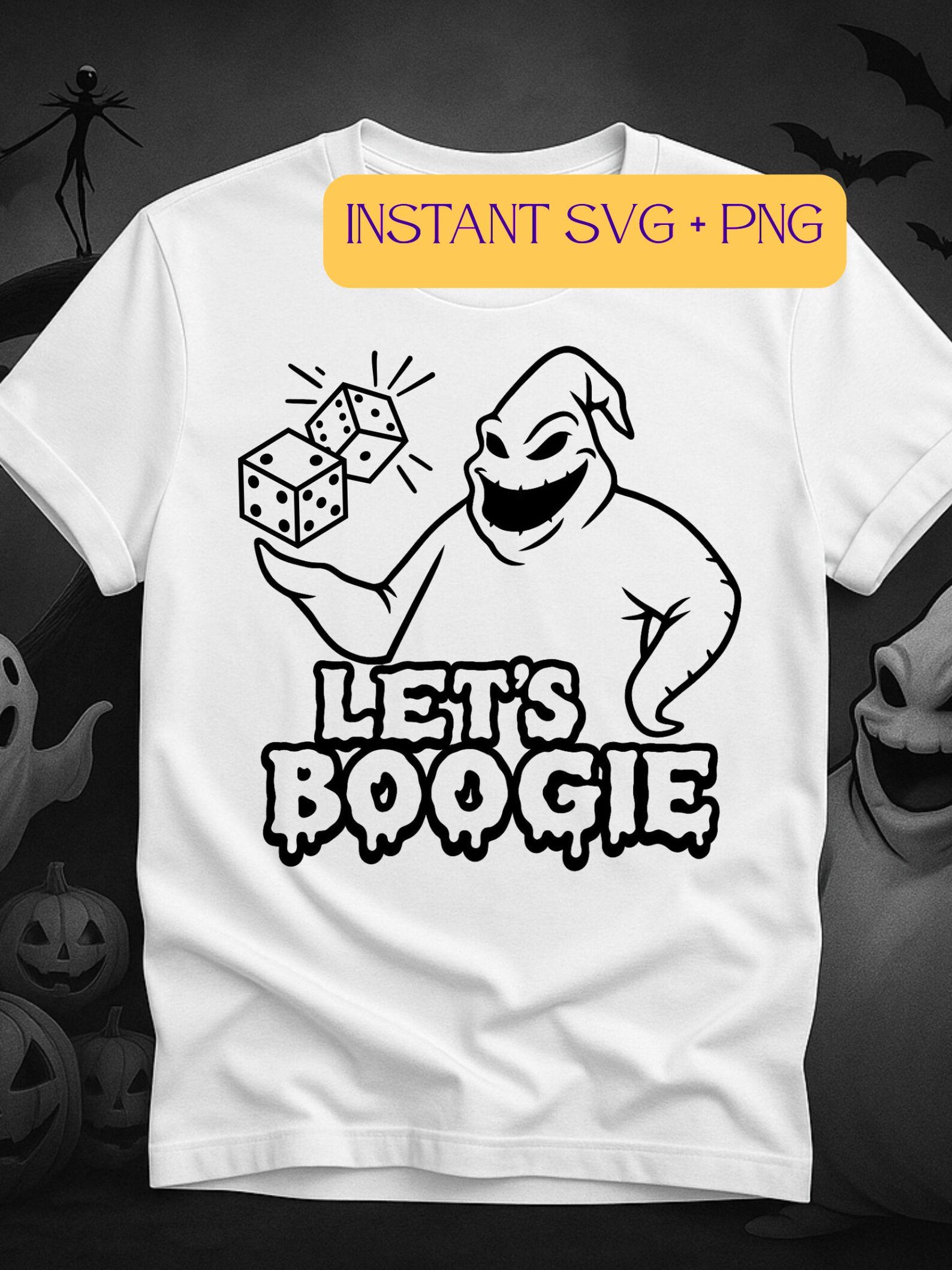 Let’s Boogie SVG File, Spooky Dice Halloween Cut File, Oogie-inspired ...