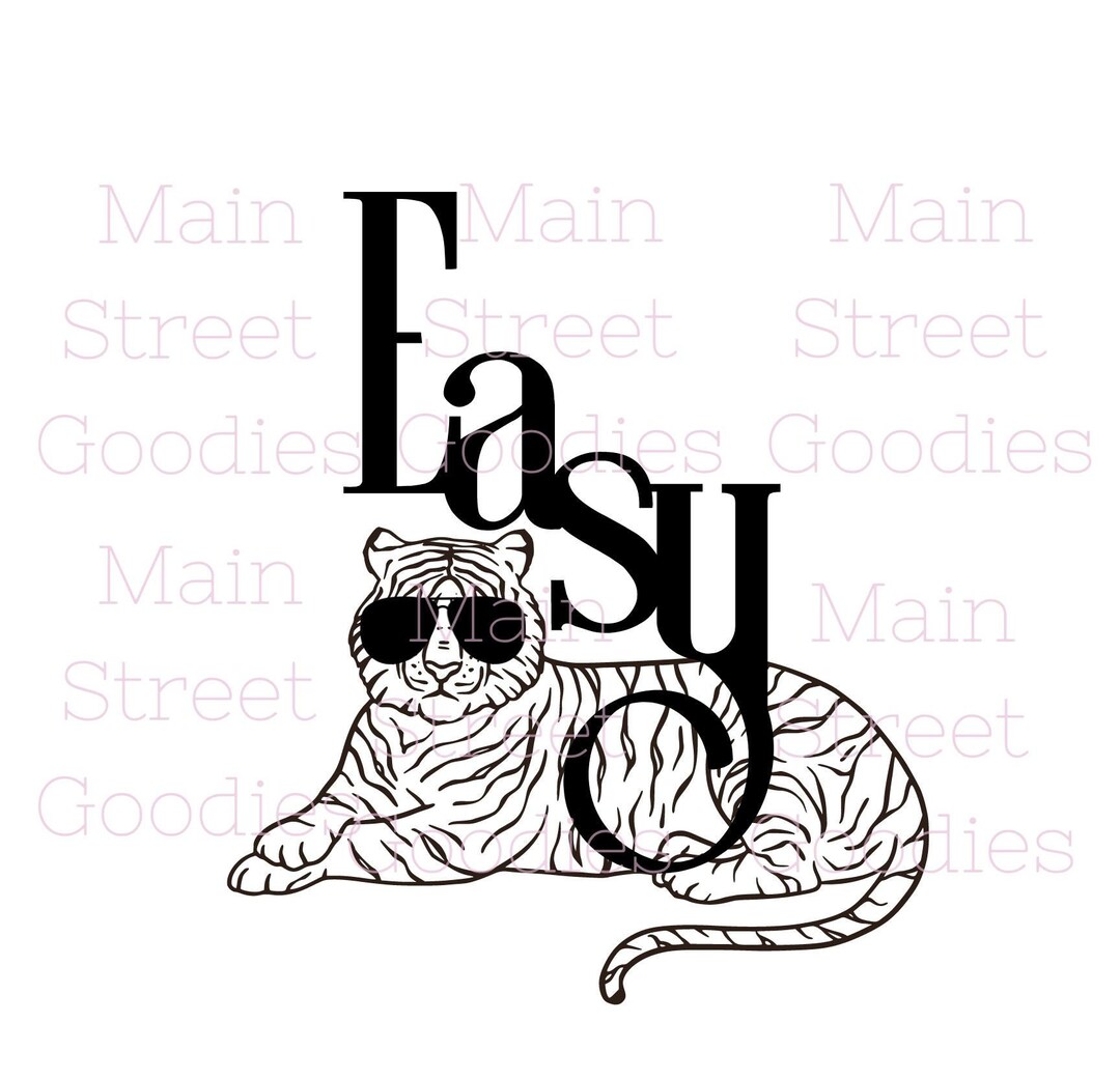 Easy Tiger Svg/png/diy Craft Projects/instant Download/tiger Png/cricut ...