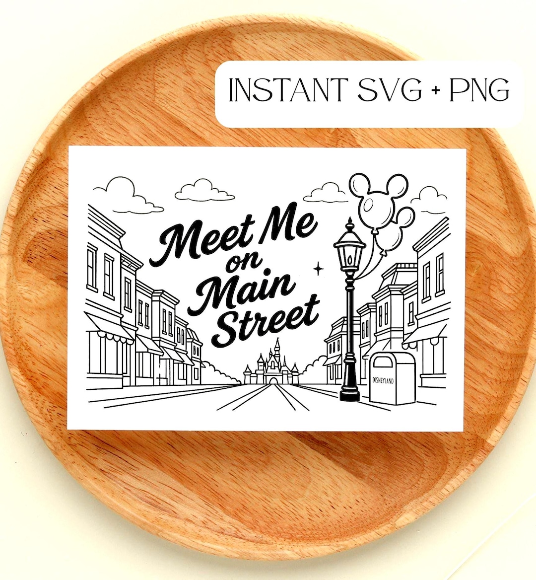 Meet Me on Main Street SVG, Vintage Lamp Post Balloons Cut File, Retro ...