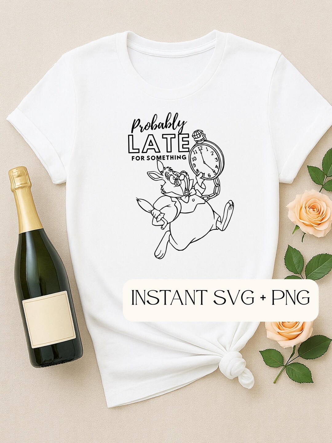 Probably Late for Something SVG | Whimsical Rabbit-inspired Cut File ...