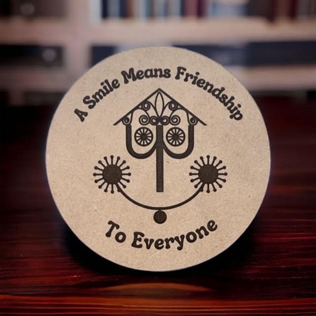 Small World Wooden Magnet, Engraved Magnet/a Smile Means Friendship to ...