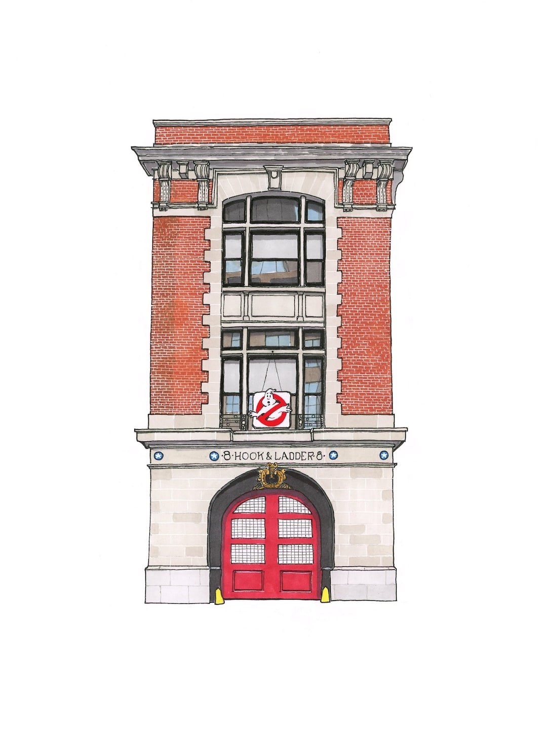 A4 or A5 PRINT | Ghostbusters HQ New York City | FDNY Fire Station ...