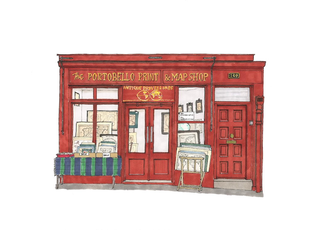 A4 or A5 PRINT the Portobello Print & Map Shop, London - Etsy