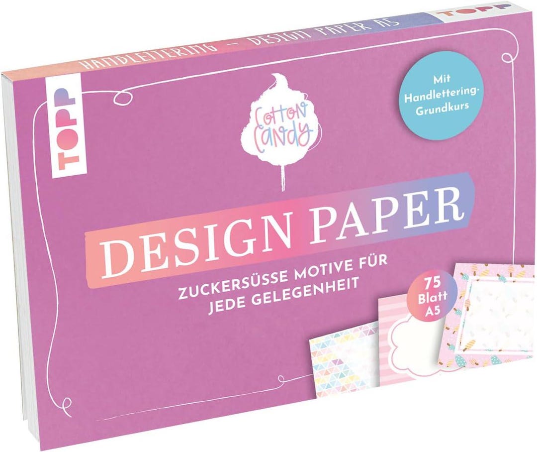 Hand Lettering Design Paper DIN A5 * Cotton Candy Design * TOPP 18245 ...