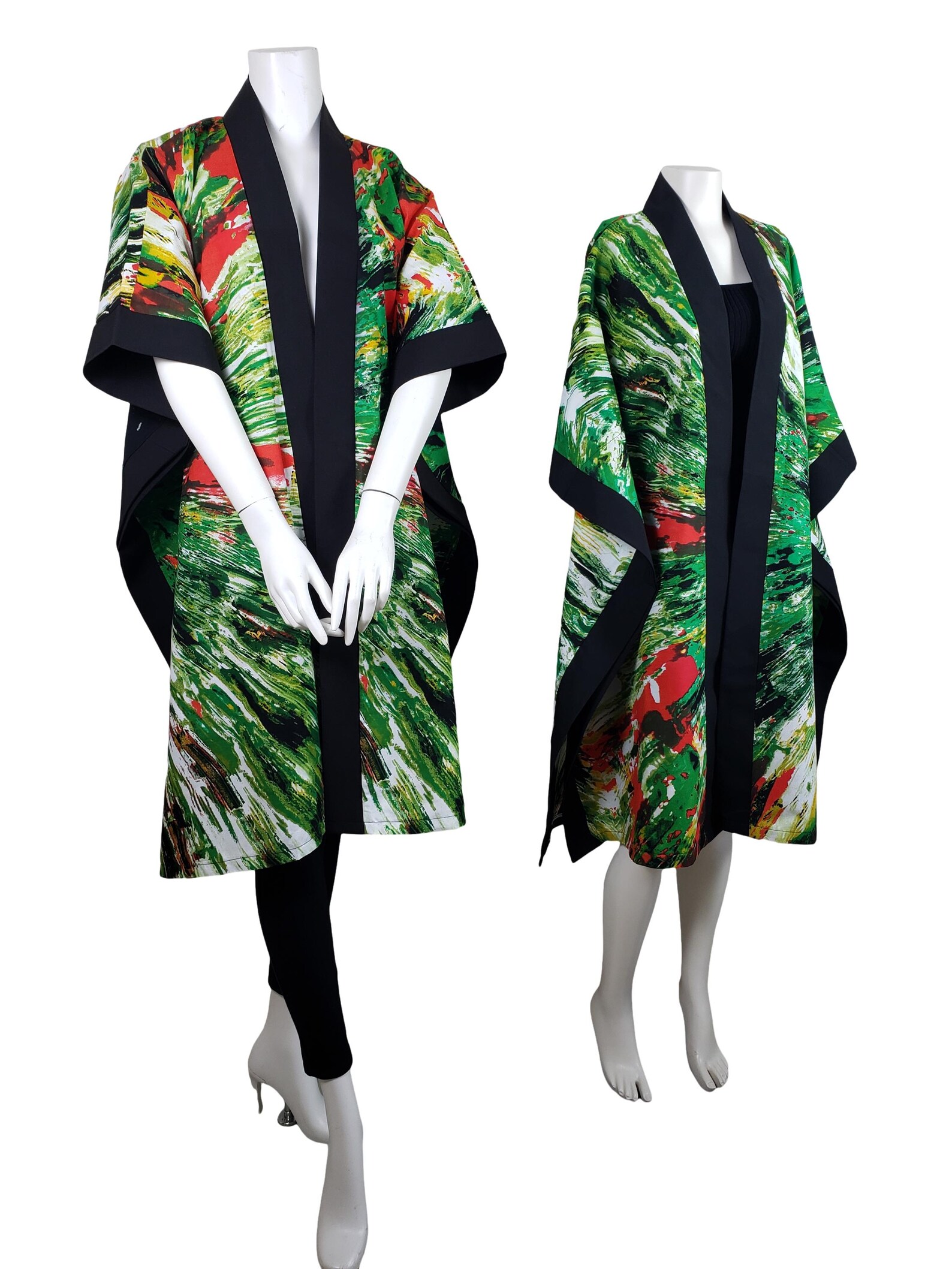Poncho| Kimono |ankara Kimono | African Print Poncho Kimono Cape ...