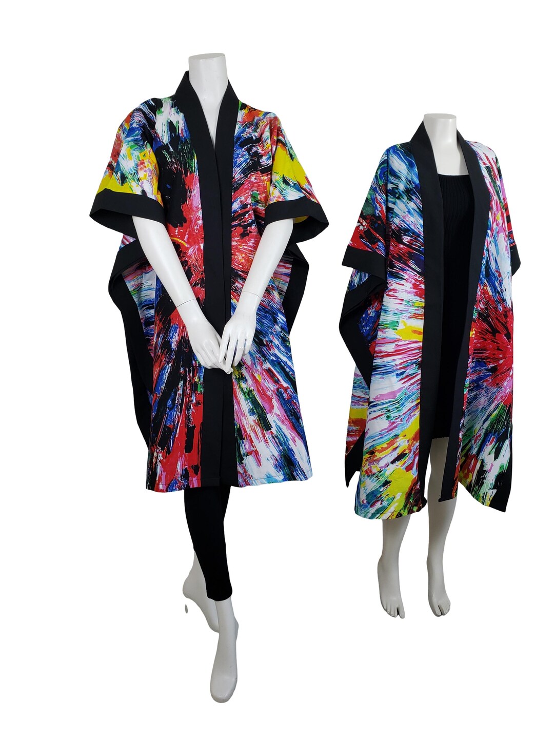 Poncho| Kimono |ankara Kimono | African Print Poncho Kimono Cape ...