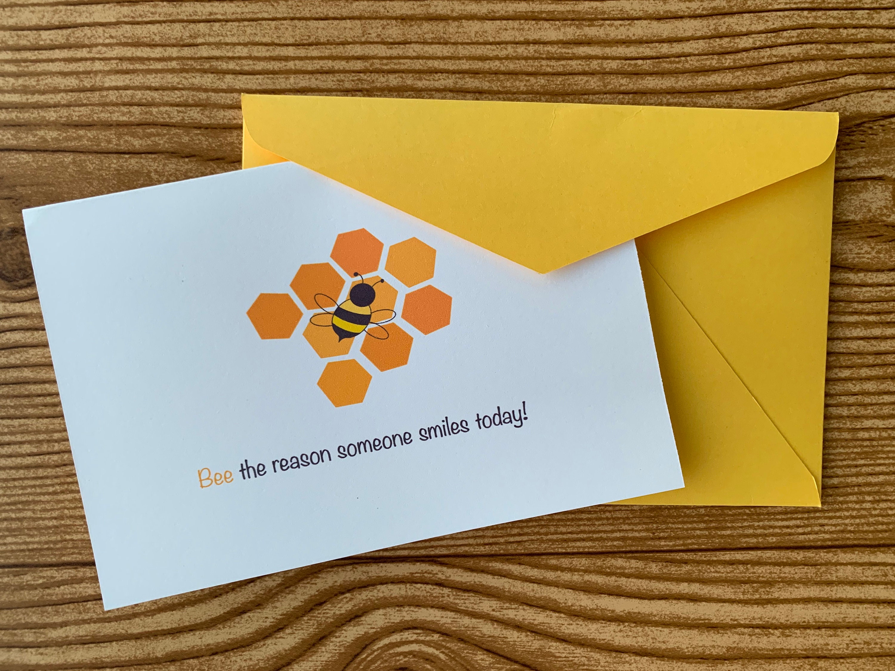 Bee Card - Handmade Cards With Matching Envelope - Individuals or Set ...