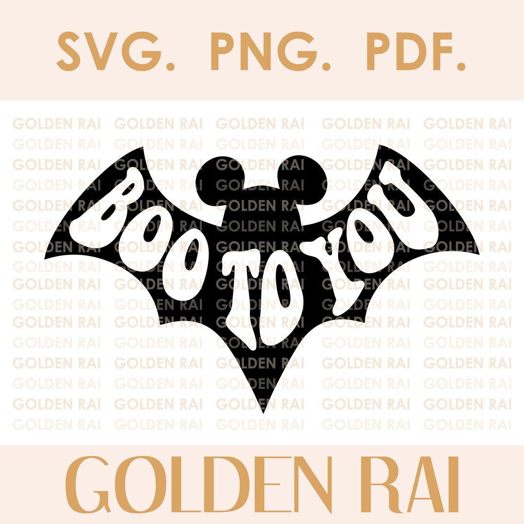 Boo to You Mickey Bat SVG PNG PDF Cricut Silhouette Instant Download - Etsy
