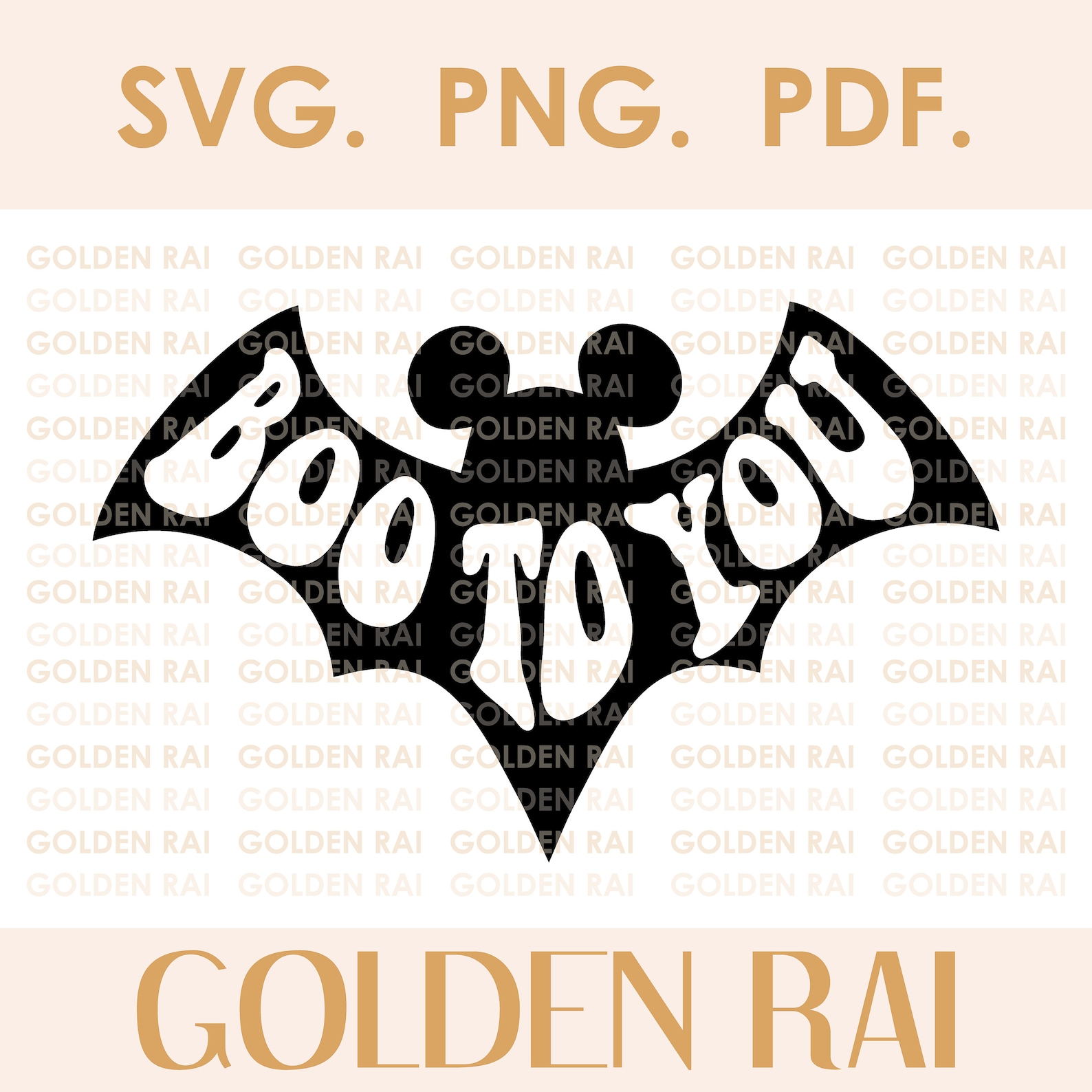 Boo to You Mickey Bat SVG PNG PDF Cricut Silhouette Instant Download - Etsy