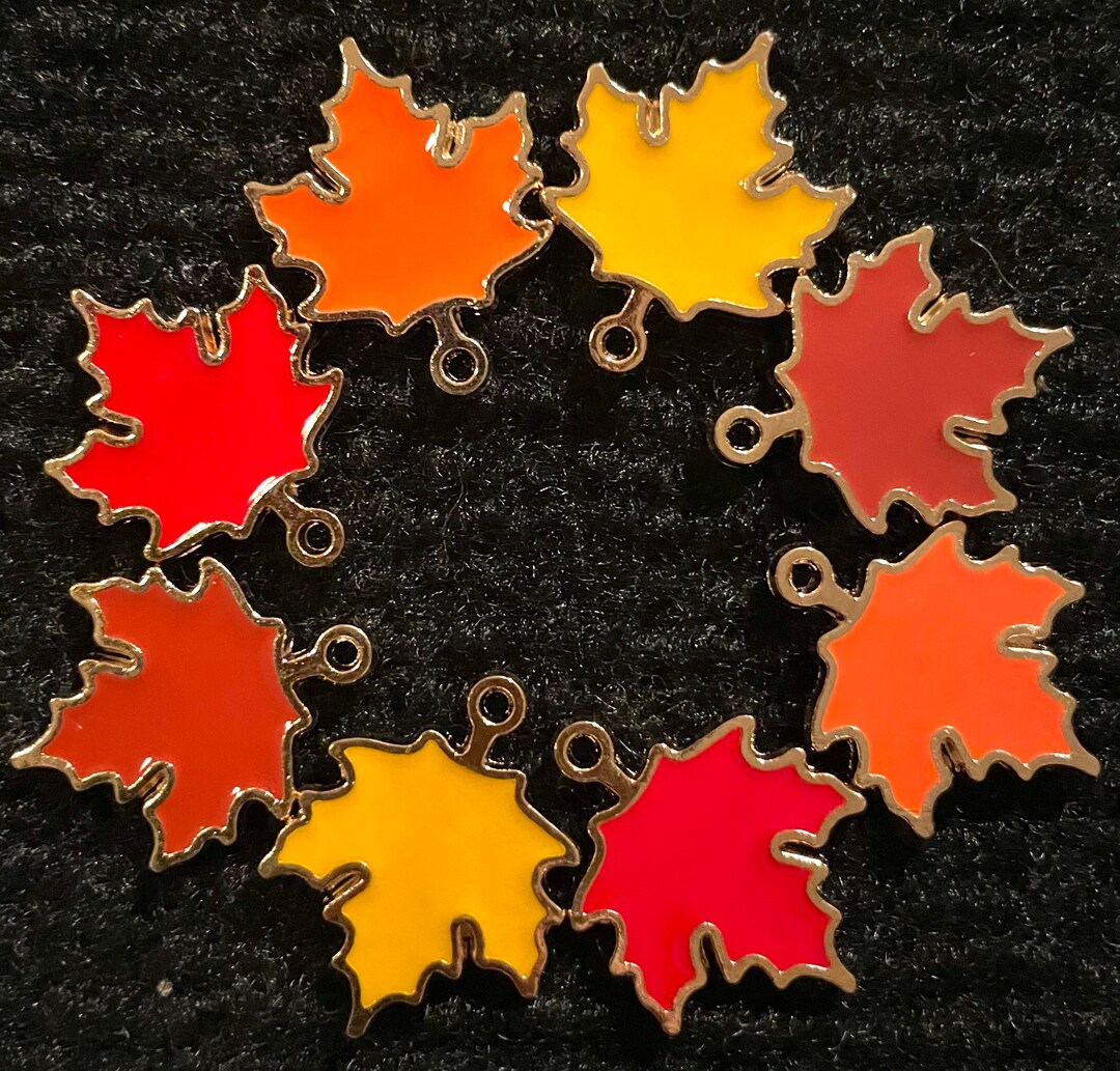 8 Piece Autumn Maple Leaf Charms for Jewelry Making 4 Pairs - Etsy