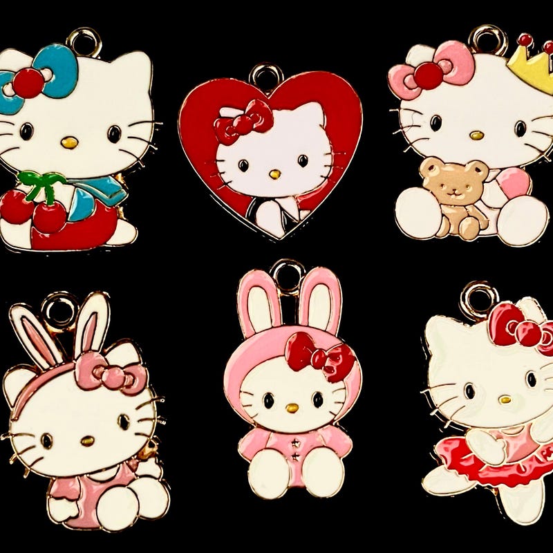 Kitty Alloy Pendants - Etsy