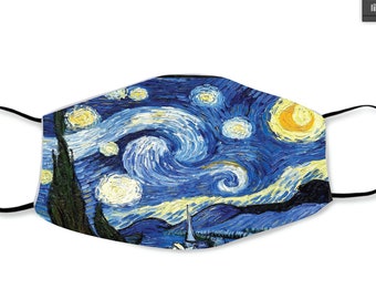 Van Gogh Starry Night Face Mask - Etsy