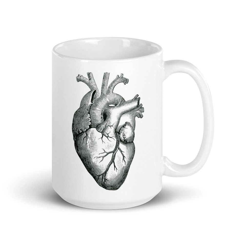 Anatomical Heart Mug Anatomical Human Heart Mug Human - Etsy