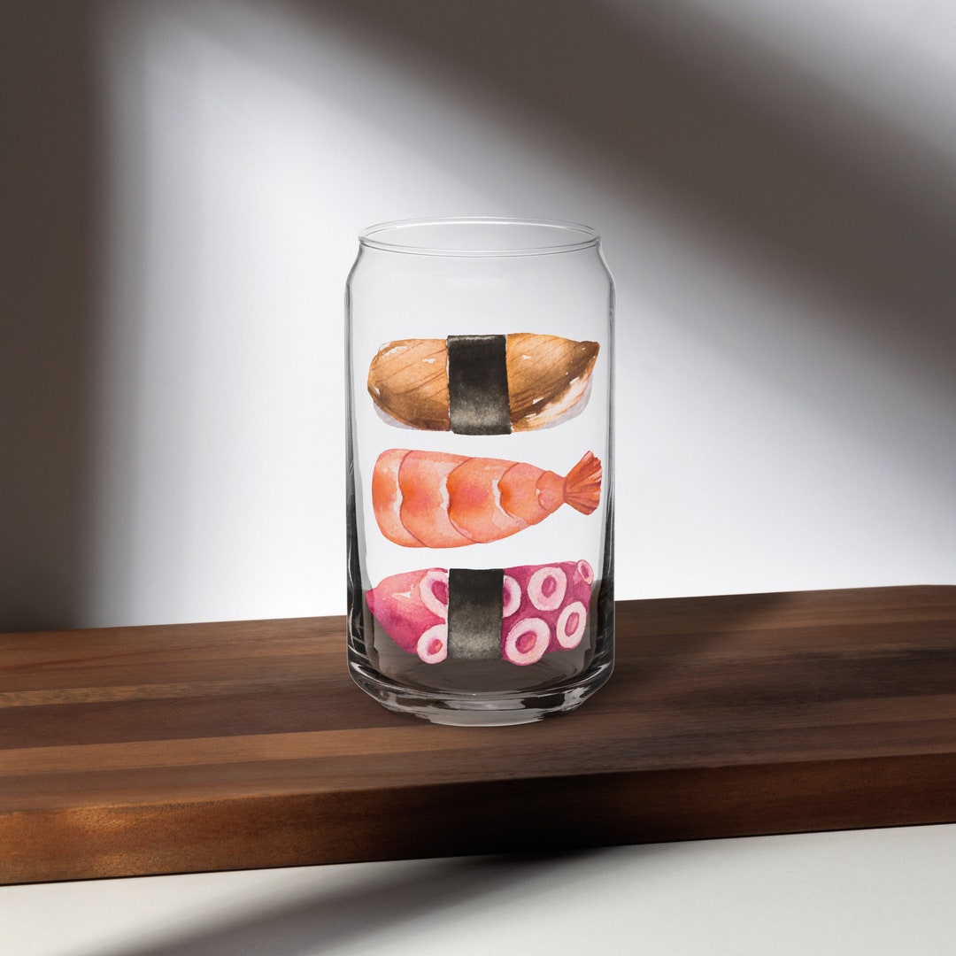 Sushi Beer Glass, Sushi Glass, Iced Coffee Cup, Cute Sushi Glass Can ...