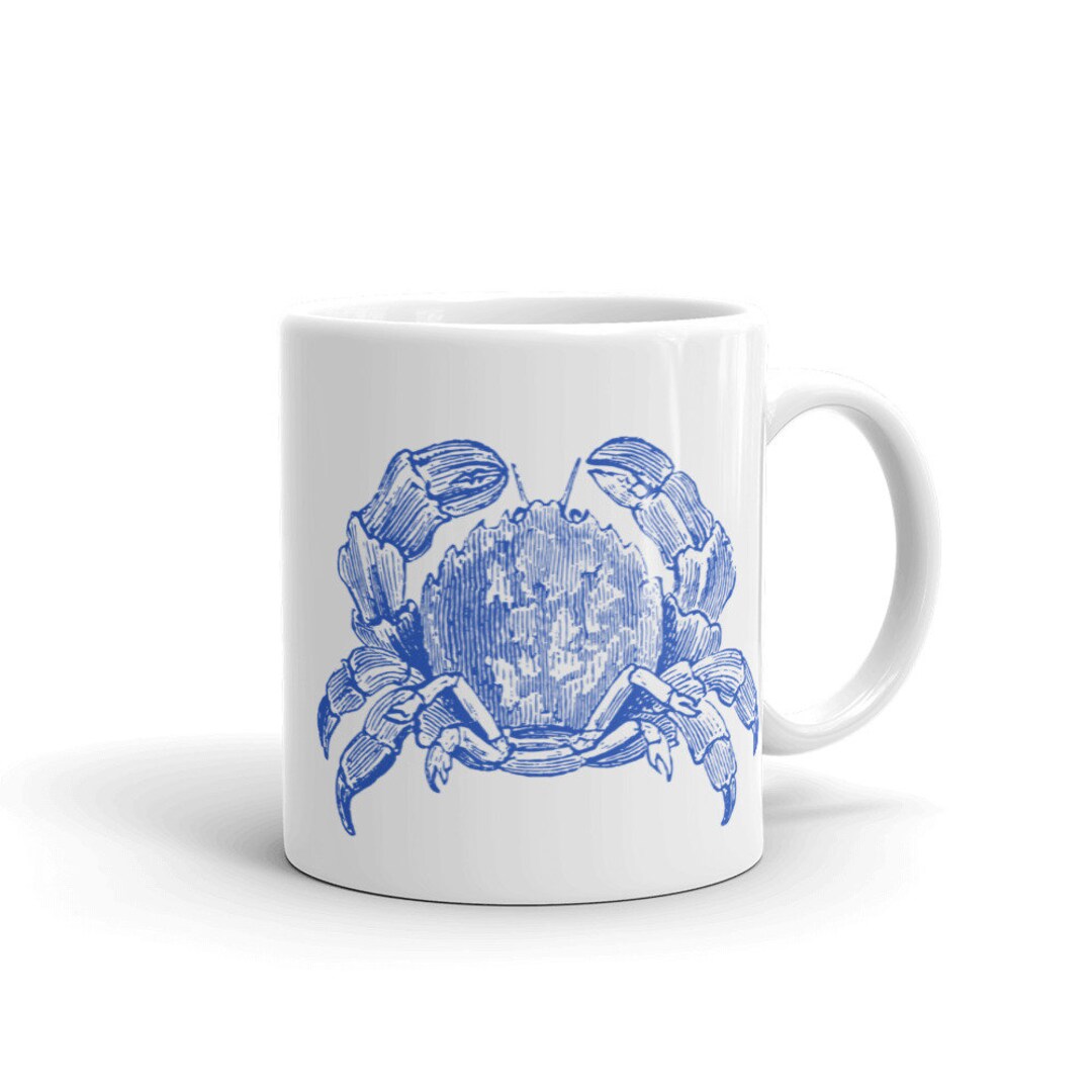 Blue Crab Coffee Mug, Beach House Ocean Gift - Etsy