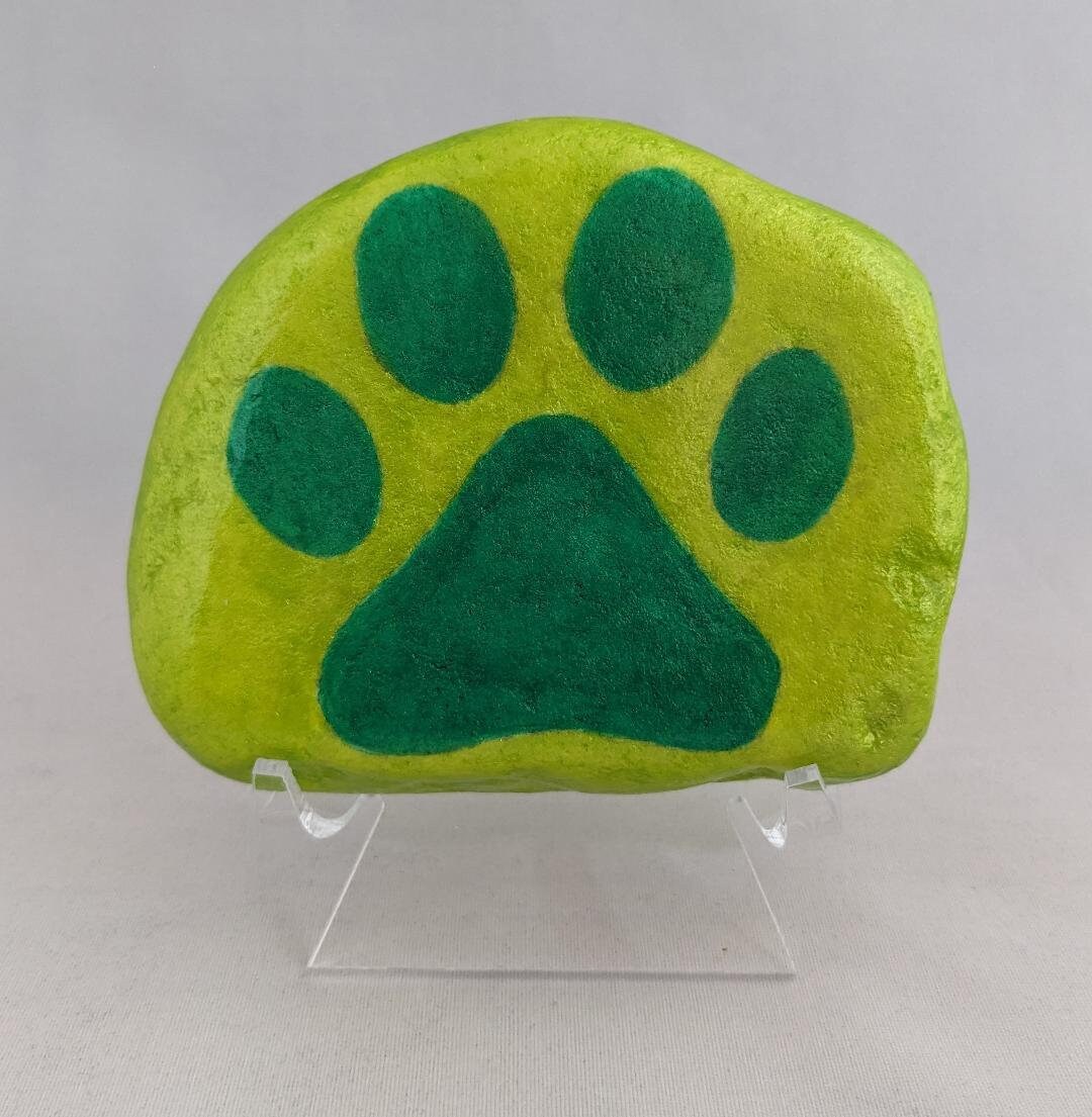 Acrylic Painted Santorini Stone, Paw Print, Dog, Gift, Home Decor - Etsy