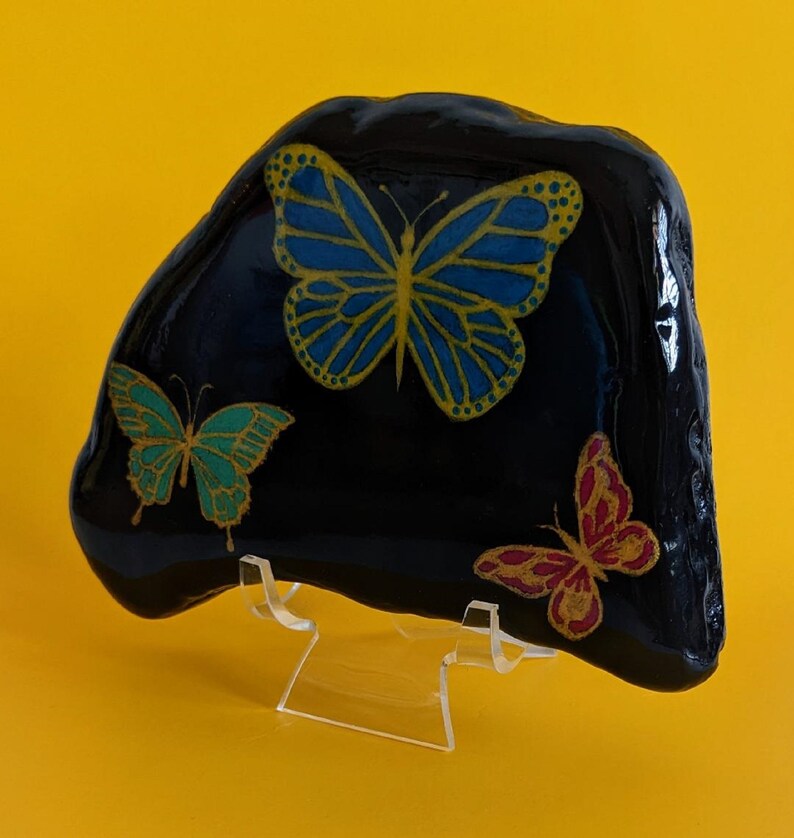 Acrylic Painted Butterflies Inspirational Stone Acrylic - Etsy