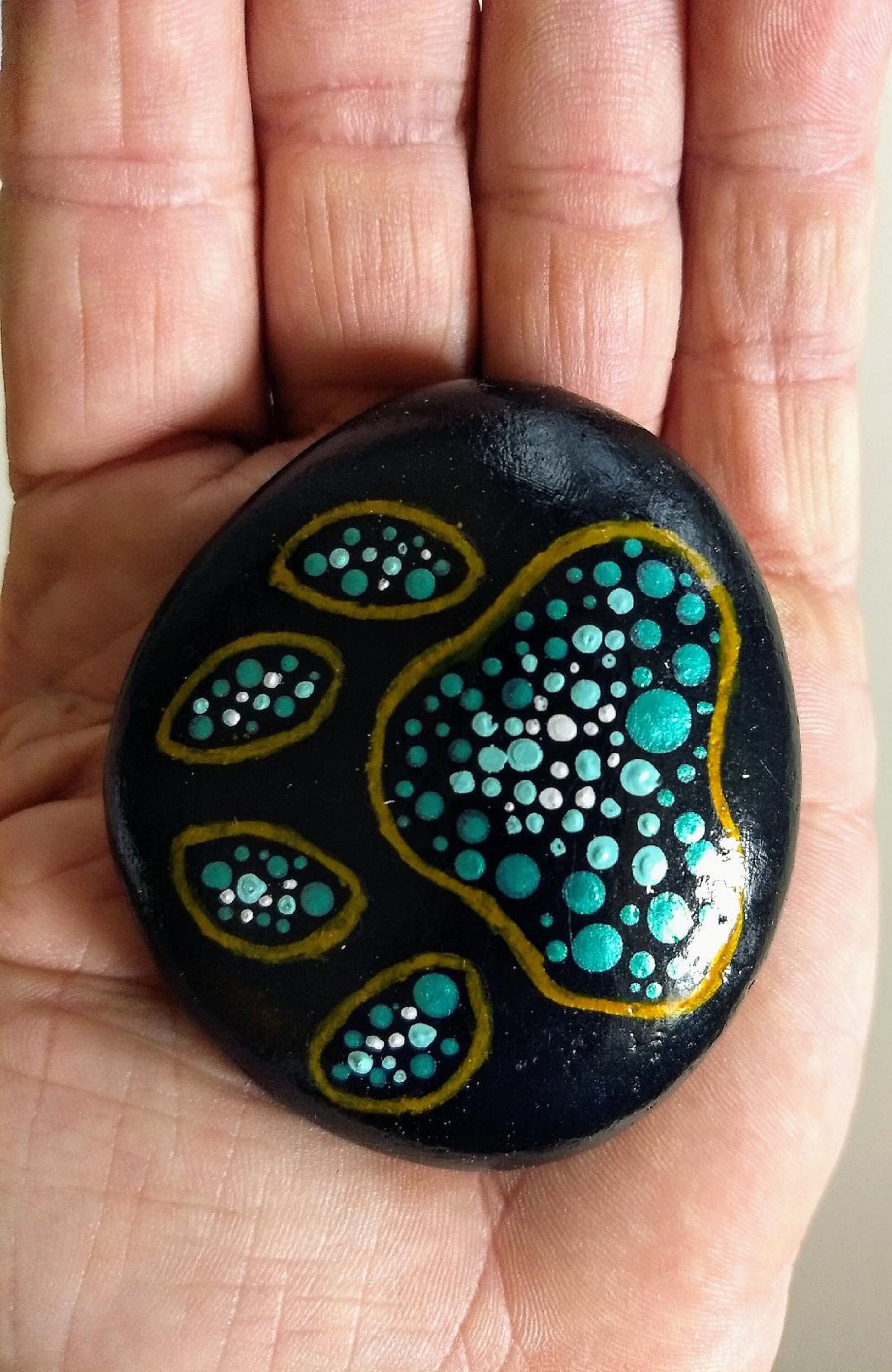 Paw Print Design Rock With Stand, Paw Print Acrylic Rock, Painted Rock ...