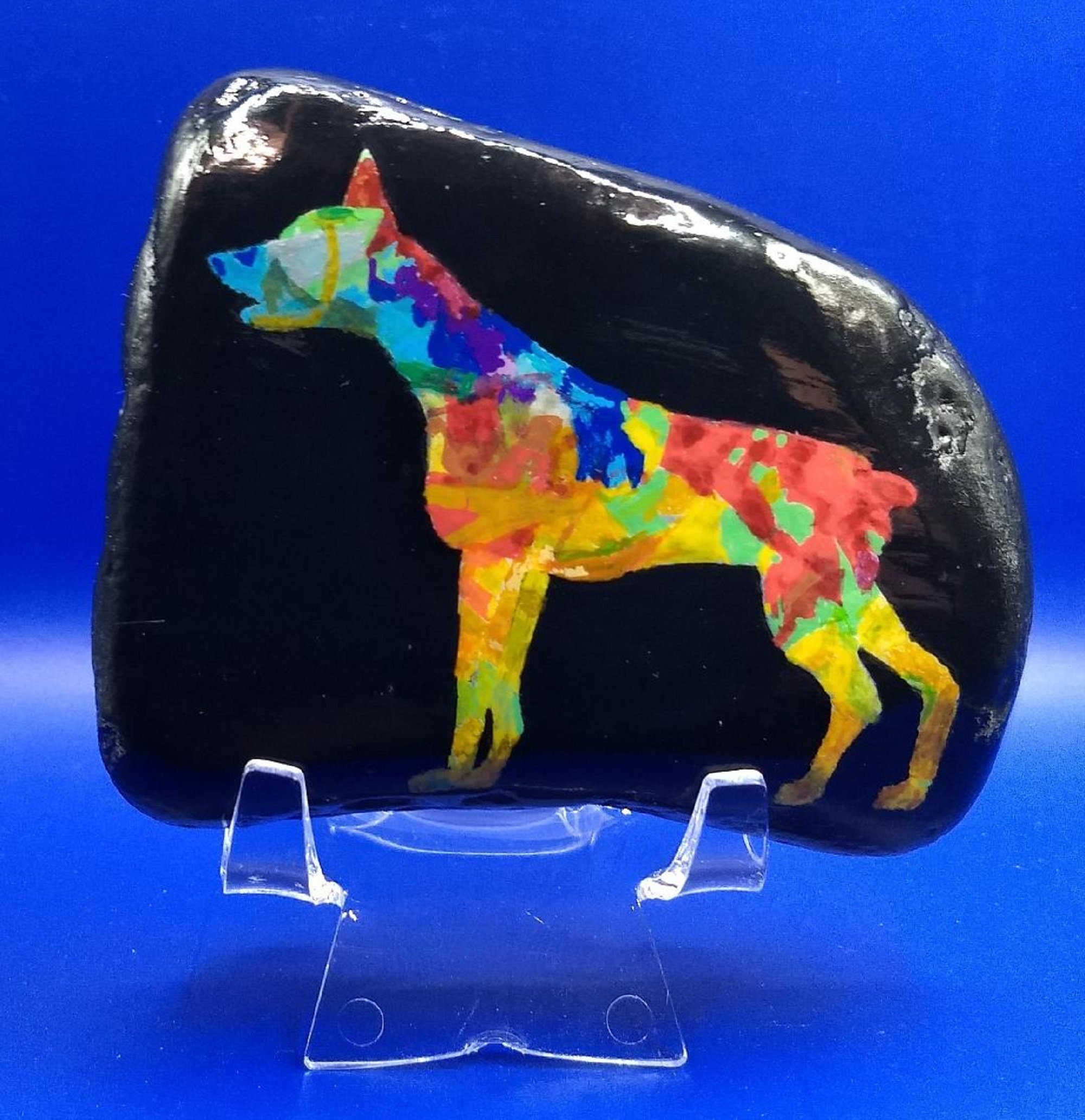 Acrylic Painted Doberman Stone, Home Decor With Stand - Etsy