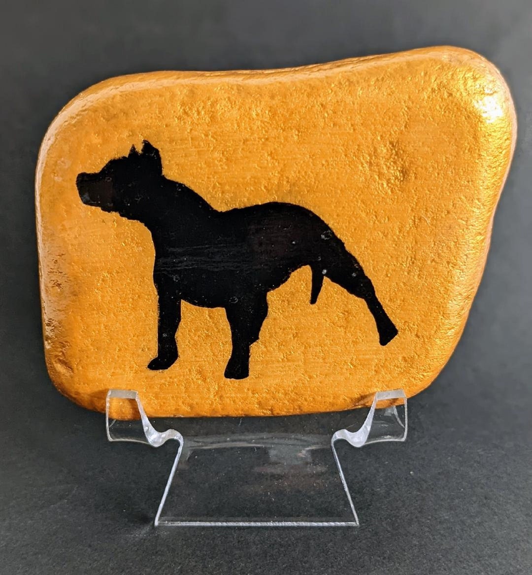 Pitbull Acrylic Painted Stone With Stand, Gift, Home Decor - Etsy