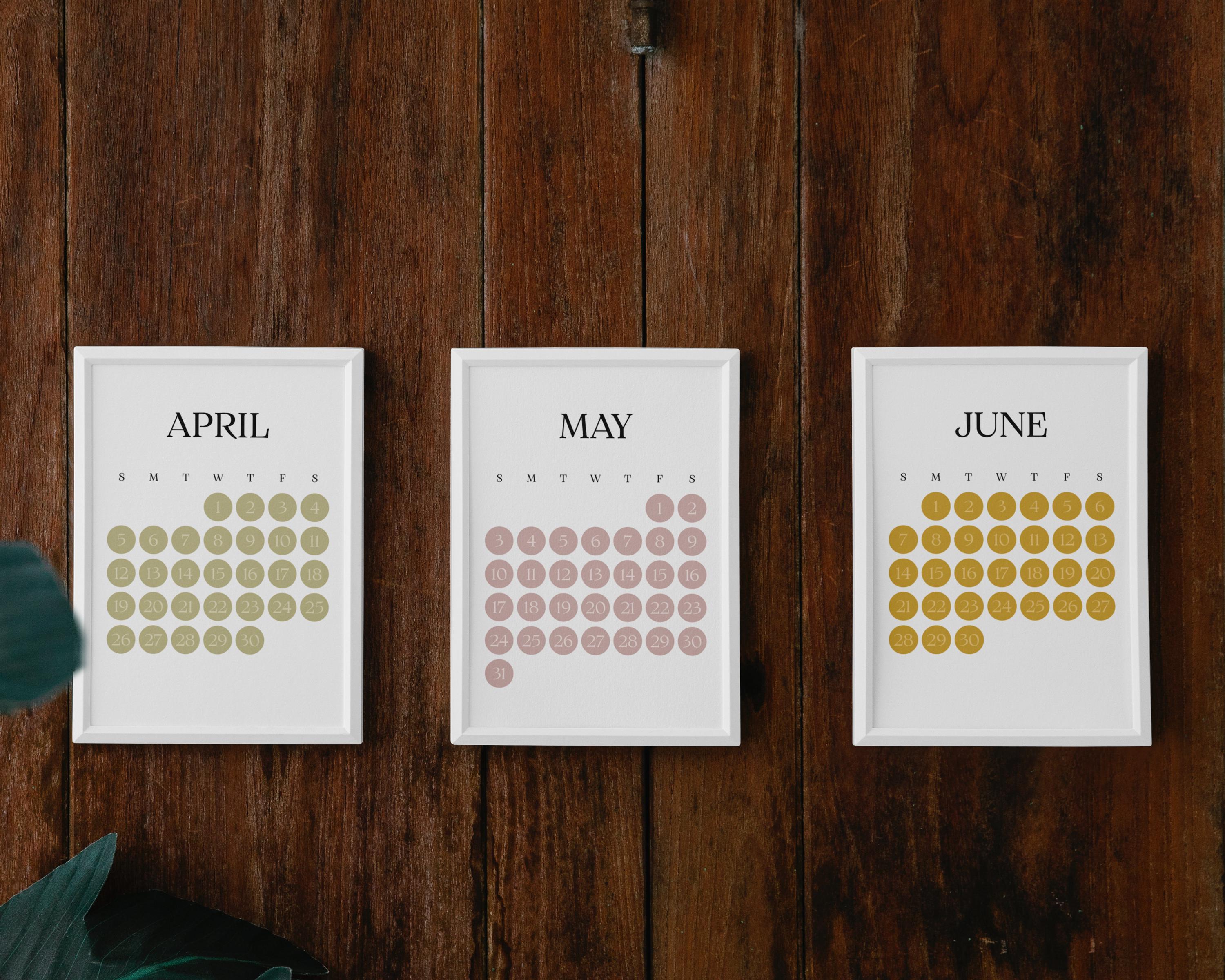 2026 Dated Wall Calendar | Digital Download | Earth Tone Circle Monthly ...