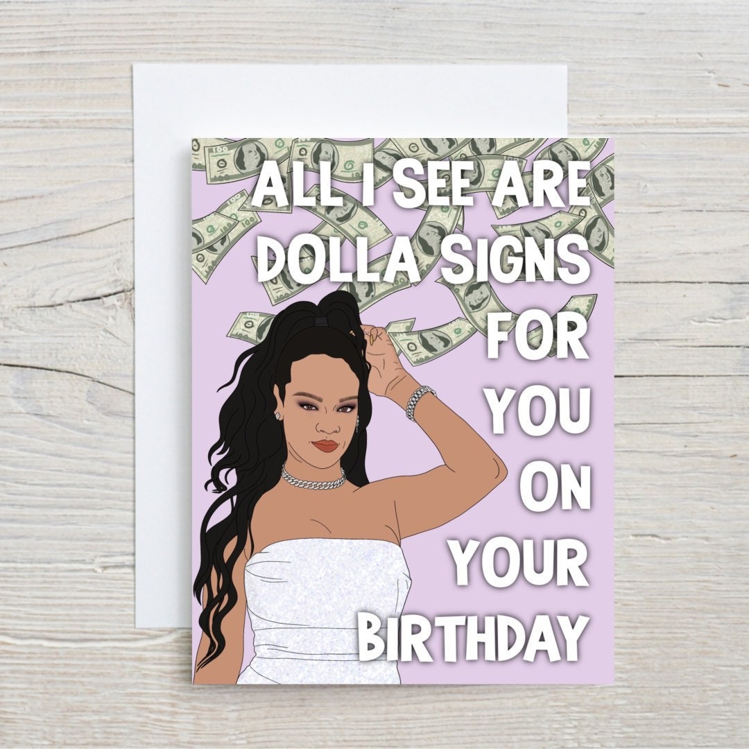 Dollar Sign Bday Card | Funny Birthday Card | Pop Culture - Etsy