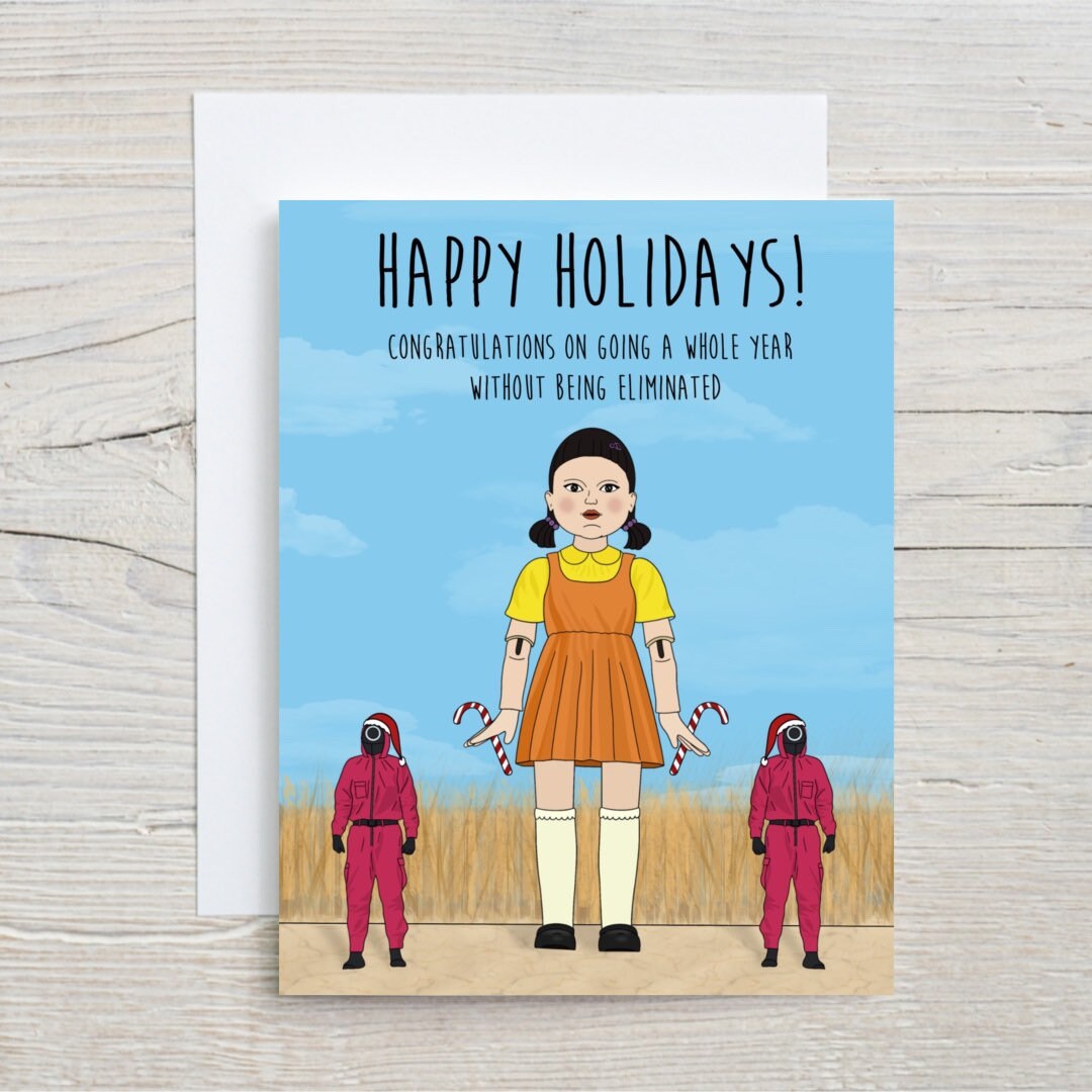 Red Light Green Light Card Funny Christmas Card 2020's Pop Culture - Etsy